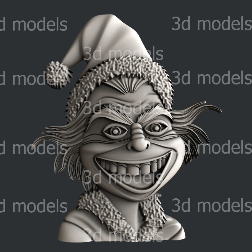 3d STL models for CNC router or 3dprinter Grinch P481 3D model | CGTrader