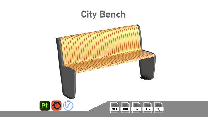 3D model City Bench 08 VR / AR / low-poly | CGTrader