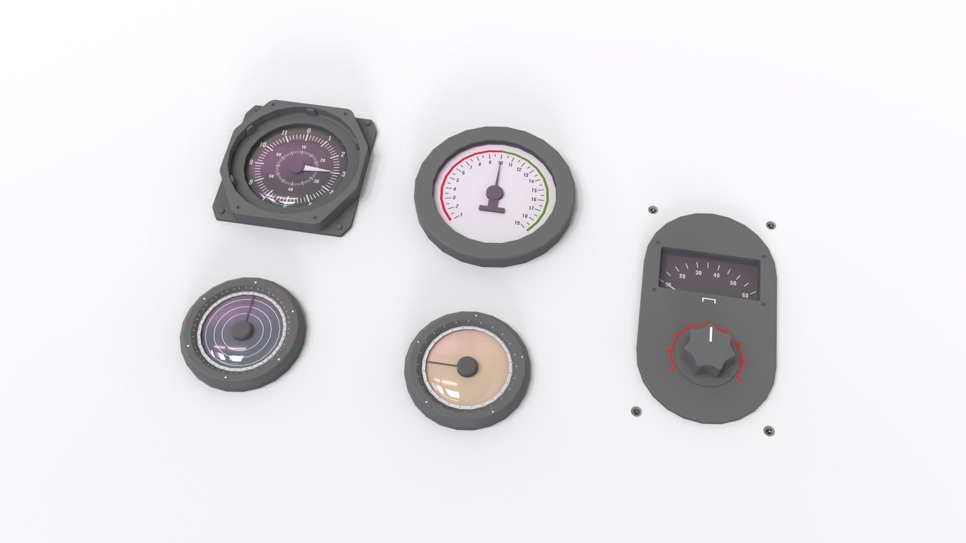 Dashboard 5 control panel with buttons and knobs 3D model | CGTrader