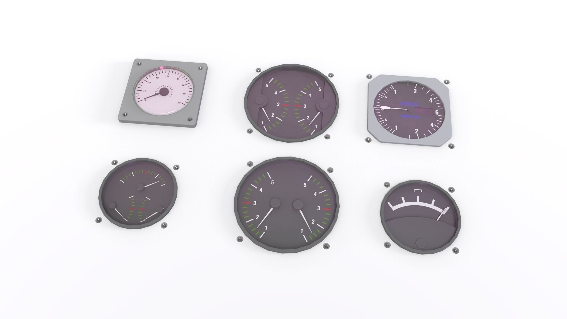 Dashboard 5 control panel with buttons and knobs 3D model | CGTrader