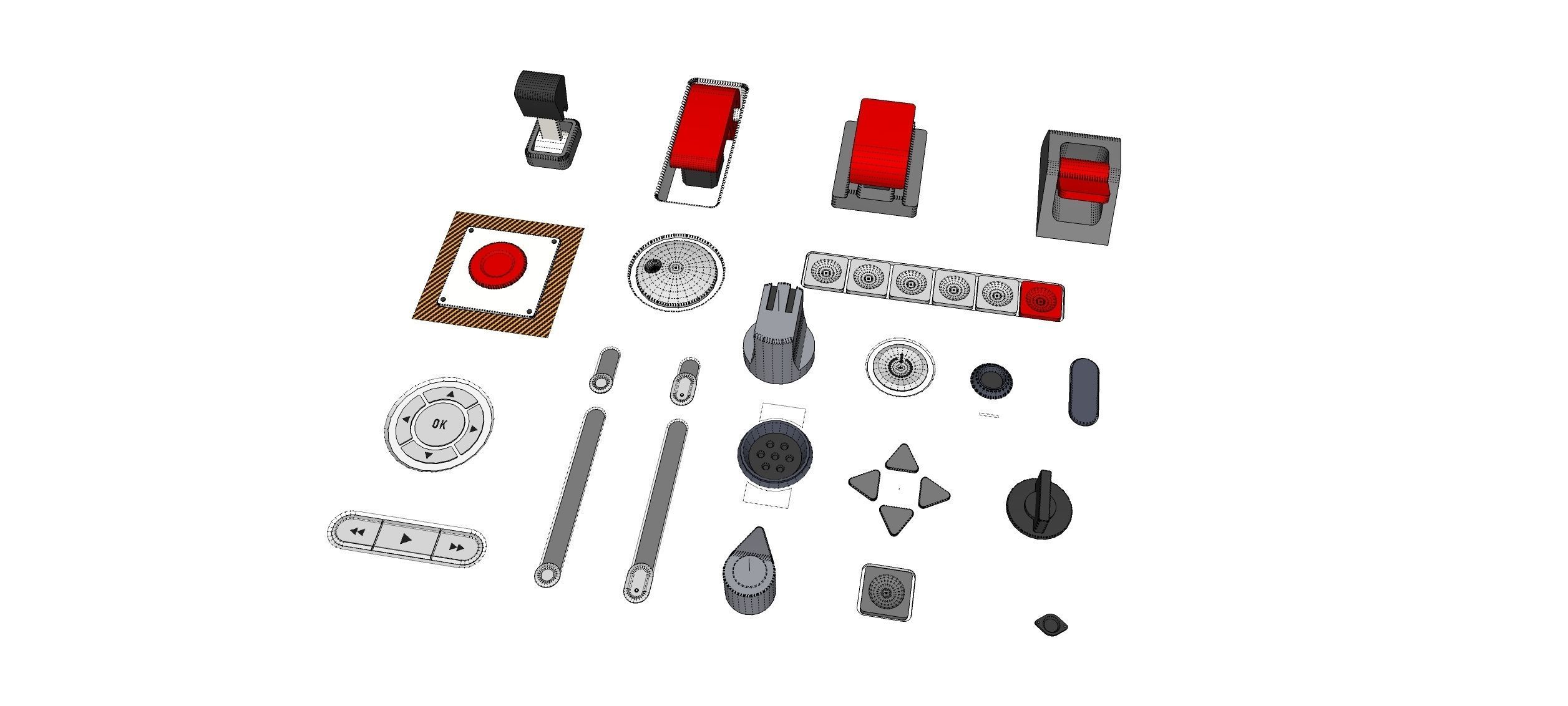 Dashboard 5 control panel with buttons and knobs 3D model | CGTrader