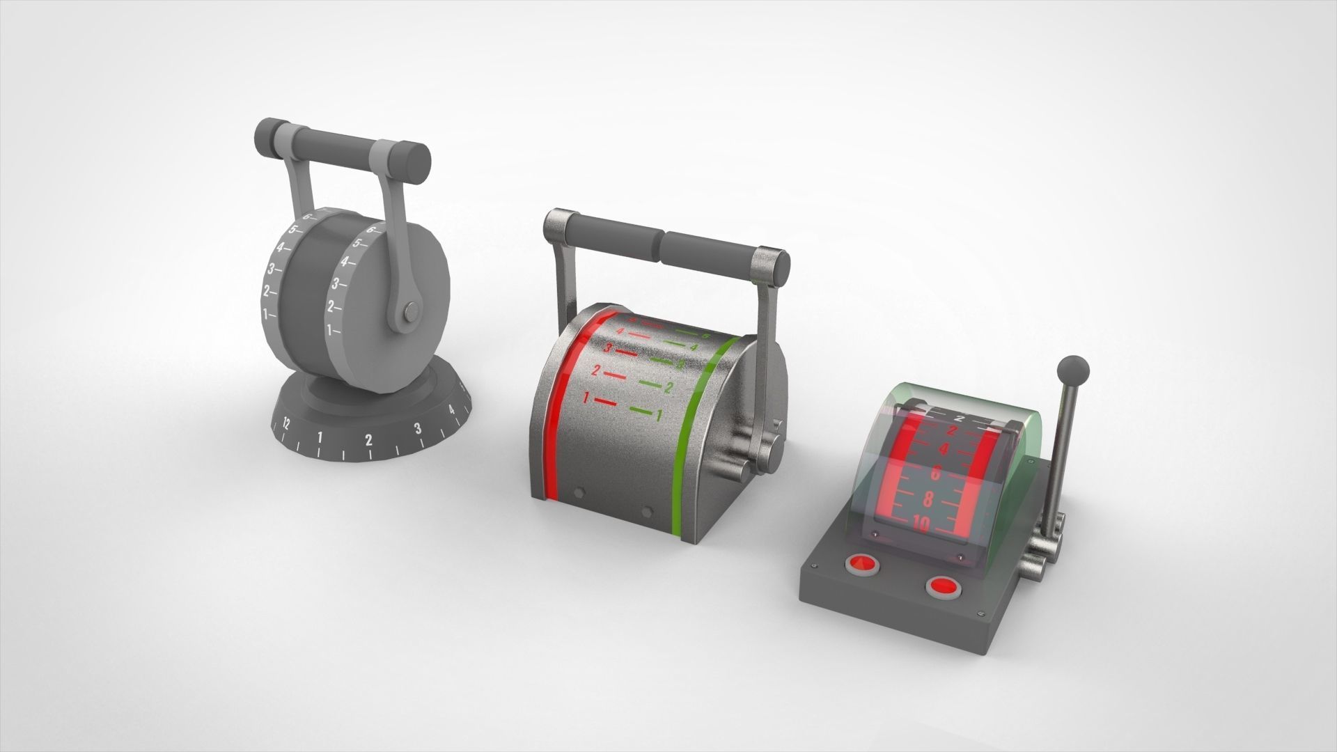 Dashboard 5 control panel with buttons and knobs 3D model | CGTrader