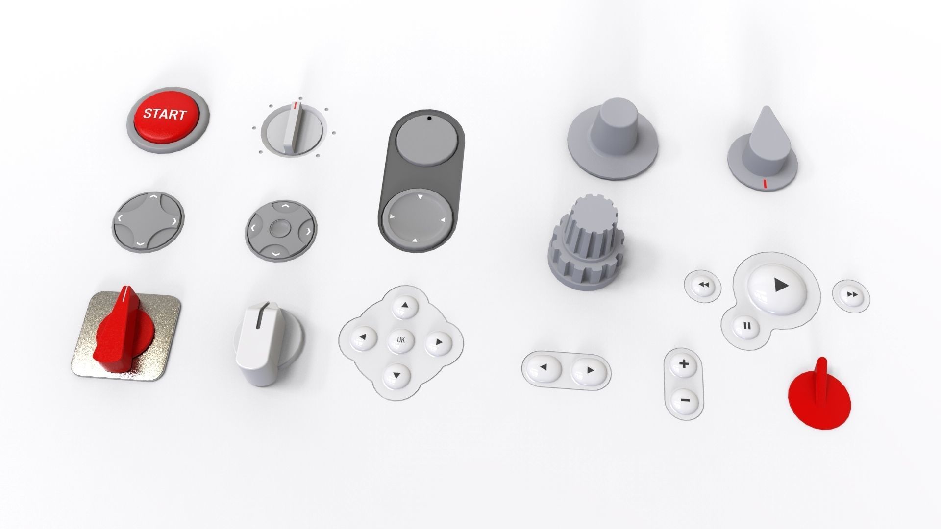 Dashboard 5 control panel with buttons and knobs 3D model | CGTrader