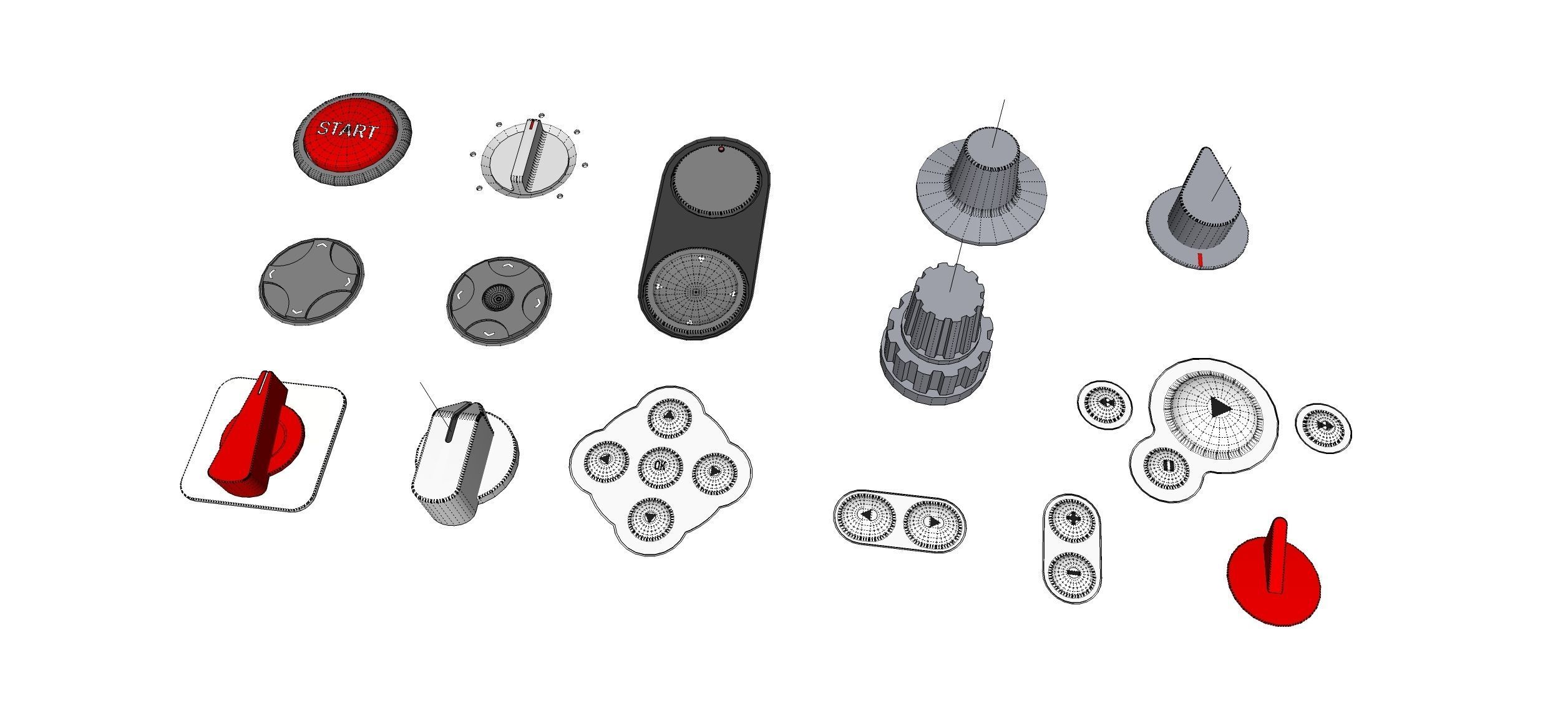 Dashboard 5 control panel with buttons and knobs 3D model | CGTrader