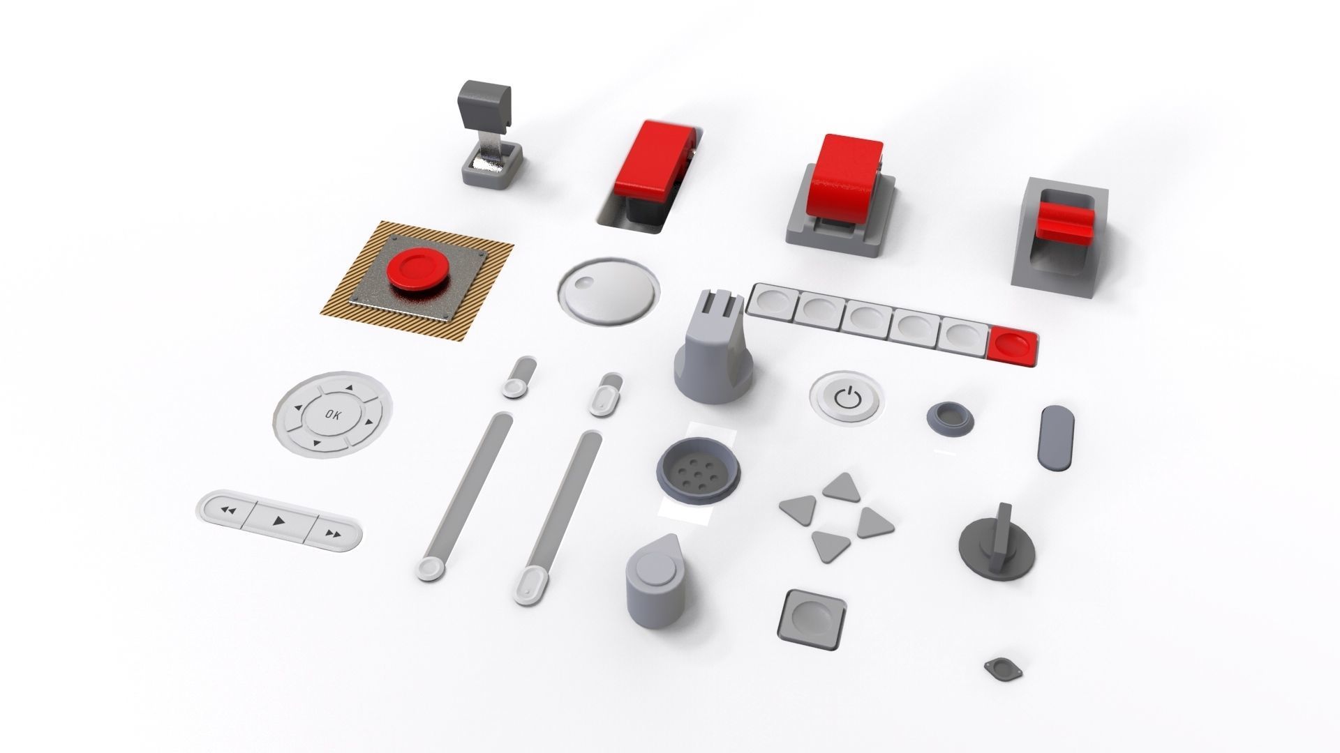 Dashboard 5 control panel with buttons and knobs 3D model | CGTrader