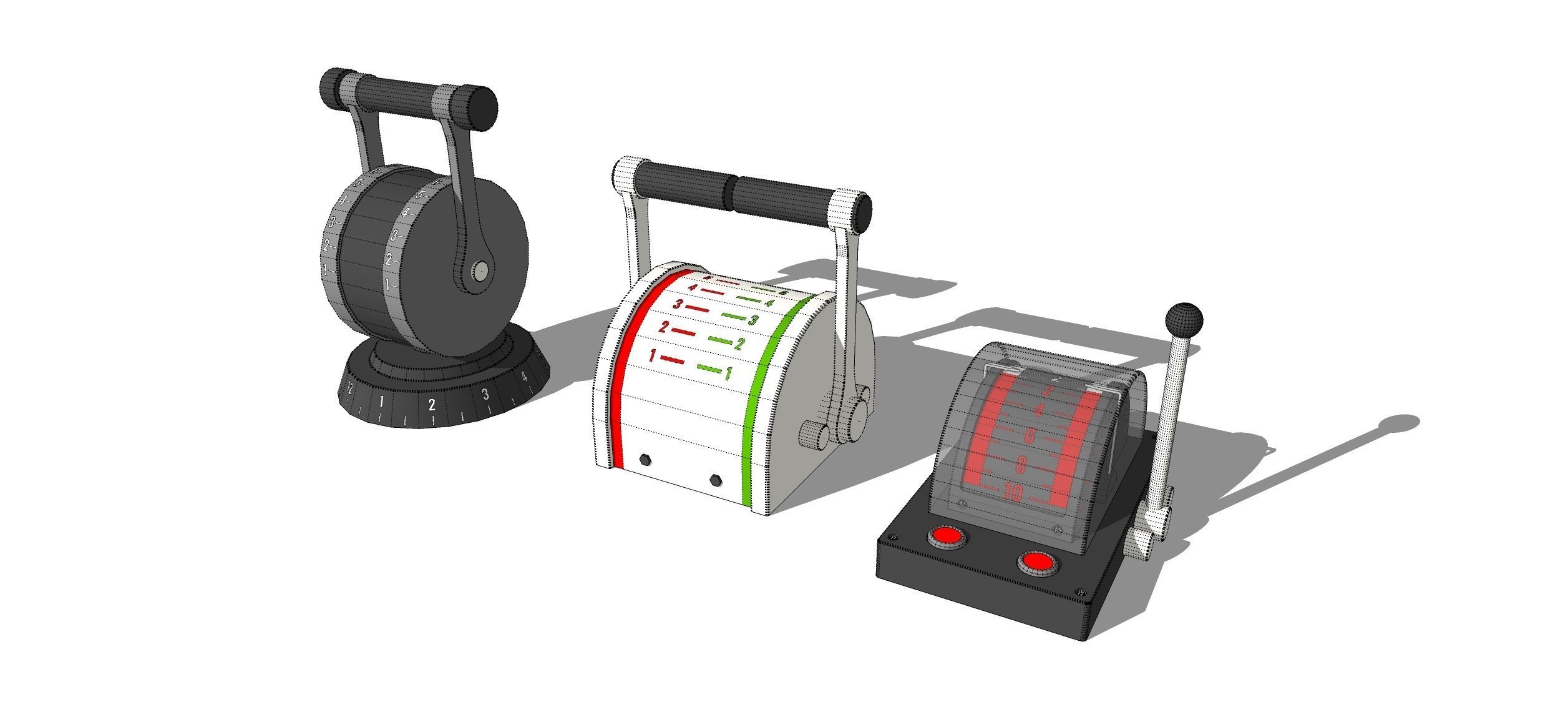 Dashboard 5 control panel with buttons and knobs 3D model | CGTrader