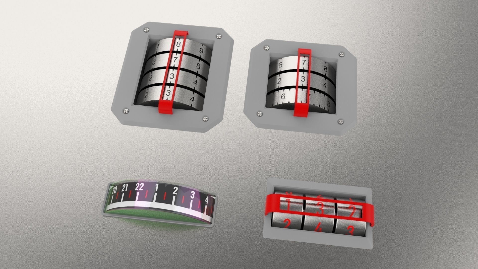 Dashboard 5 control panel with buttons and knobs 3D model | CGTrader