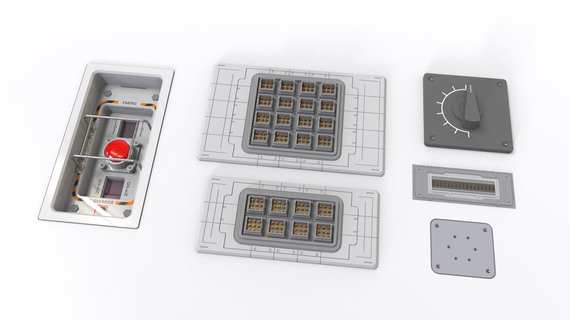 Dashboard 5 control panel with buttons and knobs 3D model | CGTrader