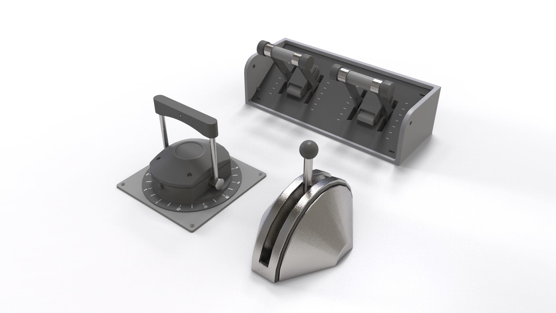 Dashboard 5 control panel with buttons and knobs 3D model | CGTrader