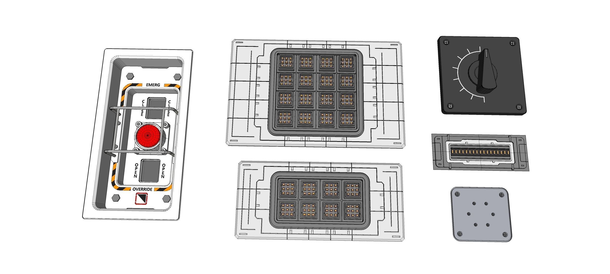 Dashboard 5 control panel with buttons and knobs 3D model | CGTrader