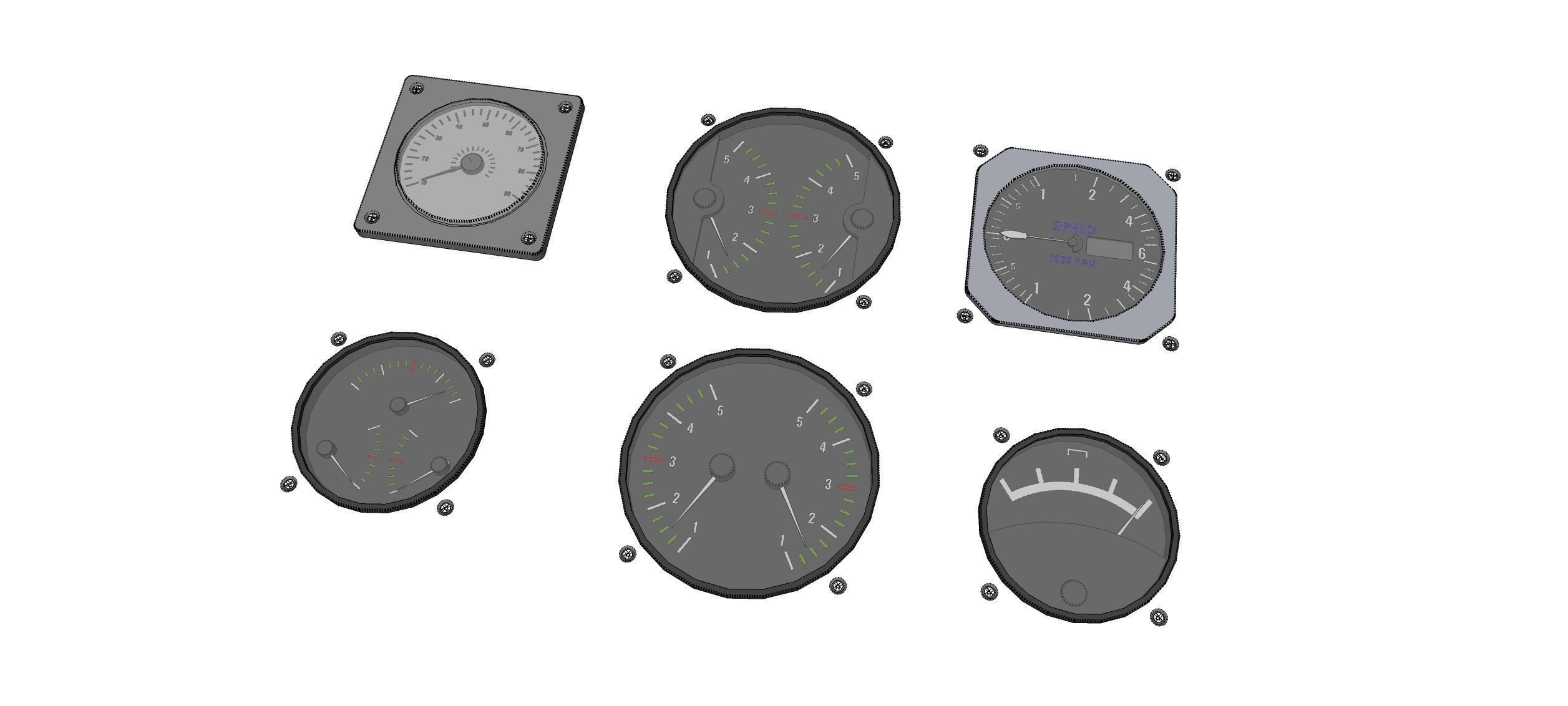 Dashboard 5 control panel with buttons and knobs 3D model | CGTrader