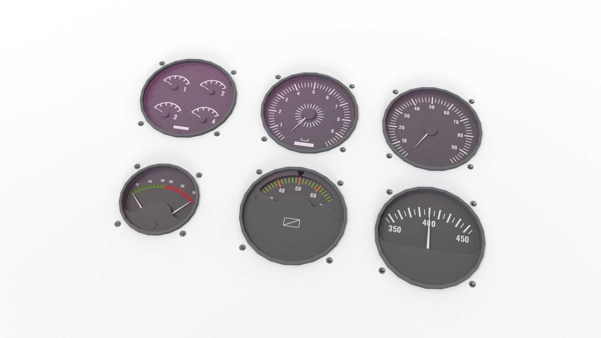 Dashboard 5 control panel with buttons and knobs 3D model | CGTrader