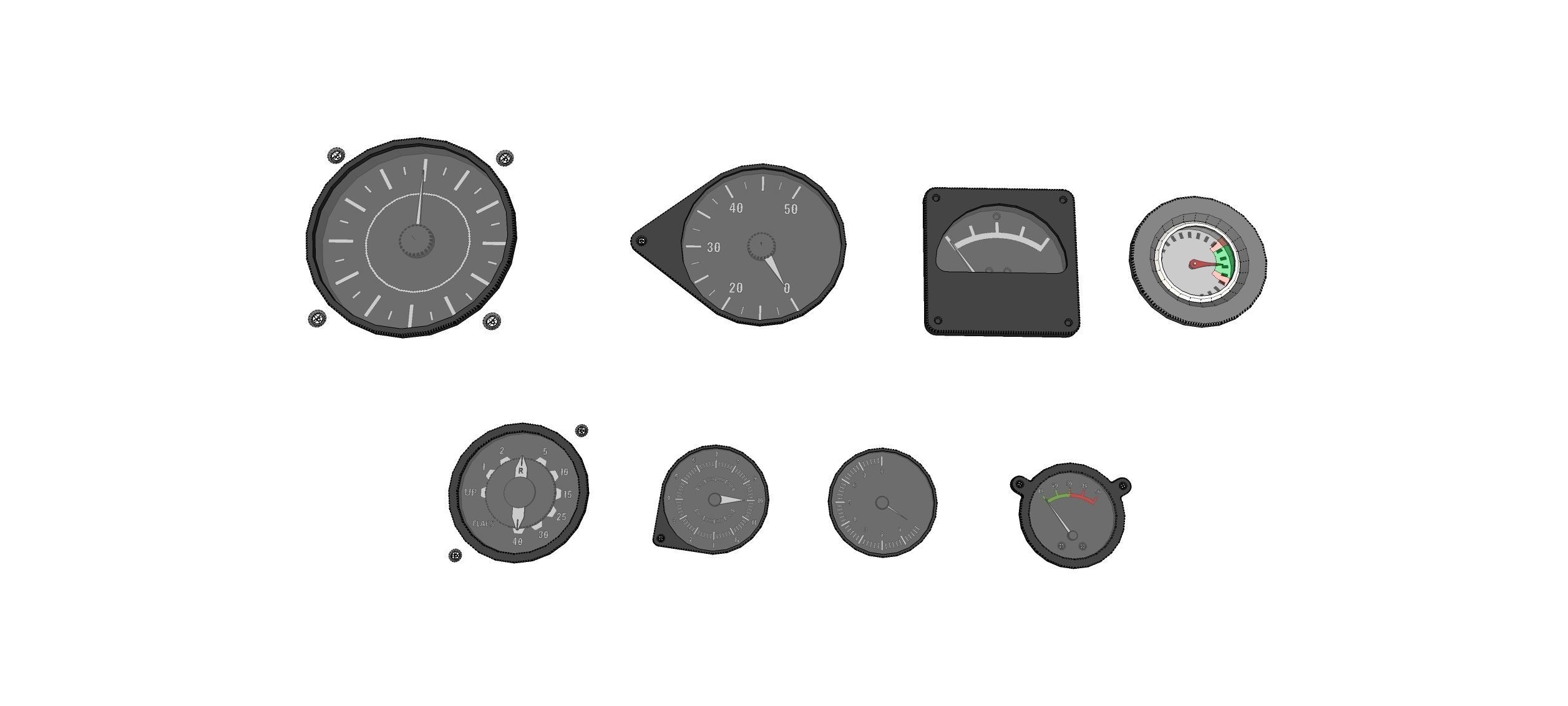 Dashboard 5 control panel with buttons and knobs 3D model | CGTrader