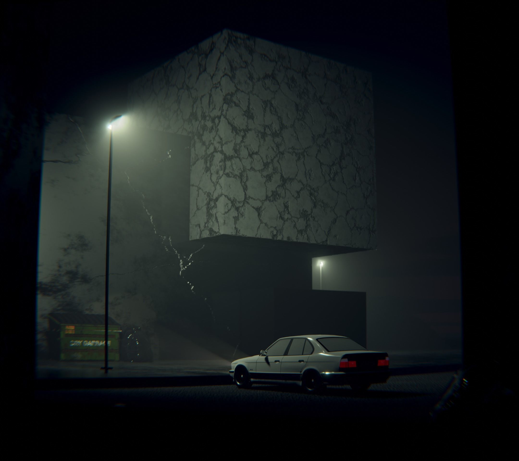 3D Brutalism - Dark Night Street 3D model animated | CGTrader