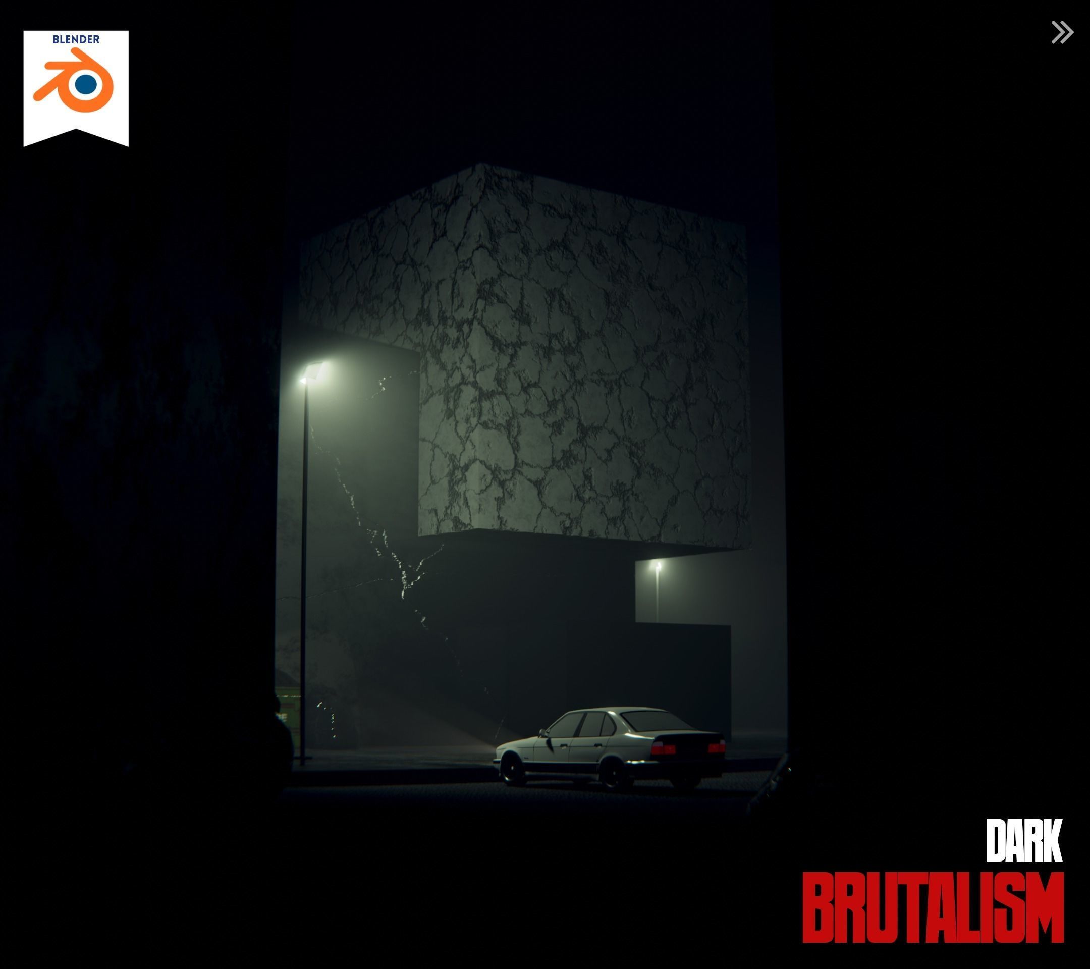 3D Brutalism - Dark Night Street 3D model animated | CGTrader