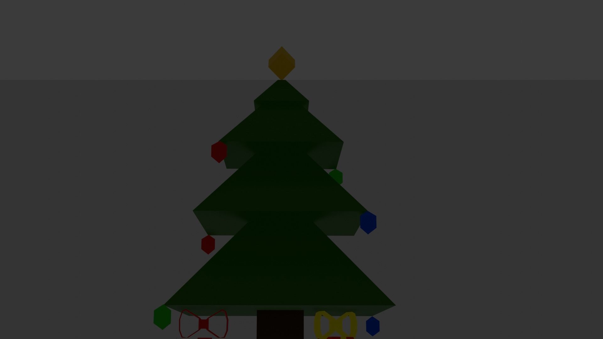 3D model Low poly Christmas tree gifts lights off VR / AR / low-poly ...