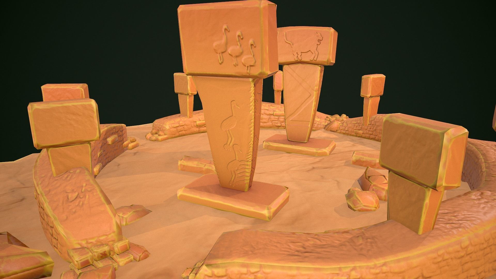 3D model Stylized Gobekli Tepe VR / AR / low-poly | CGTrader