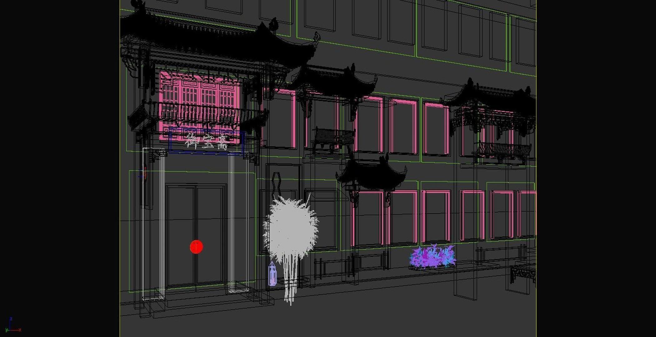 Chinese style commercial storefront 3D model | CGTrader