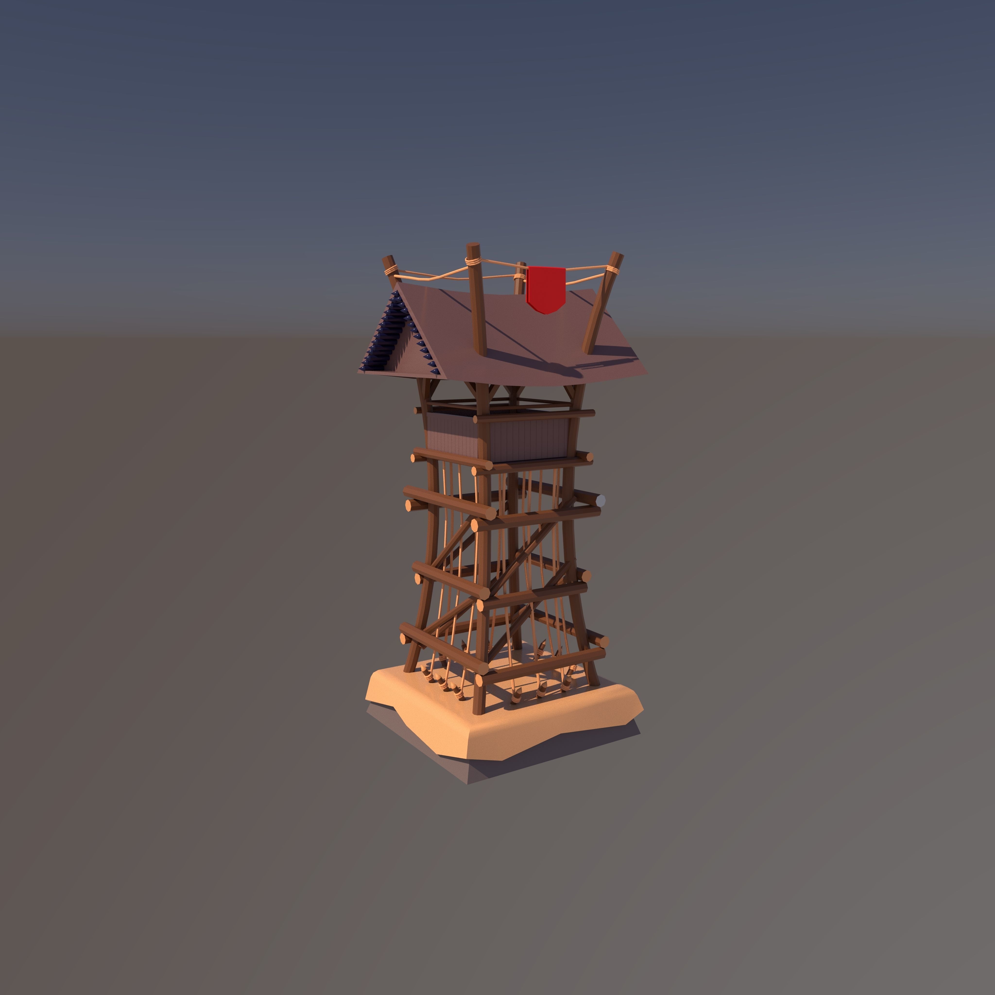 3D model watch tower VR / AR / low-poly | CGTrader