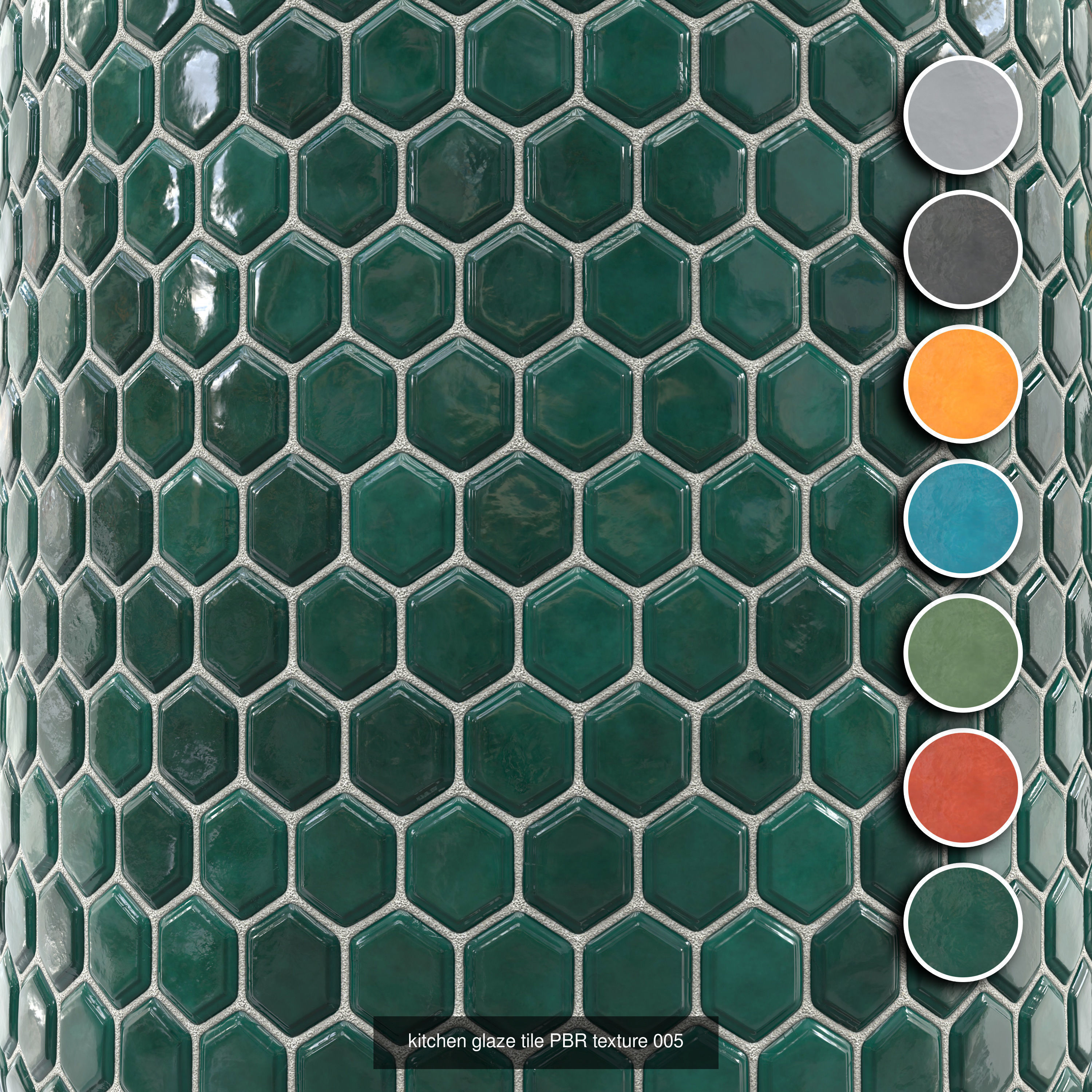 kitchen glaze tile PBR texture collection | CGTrader