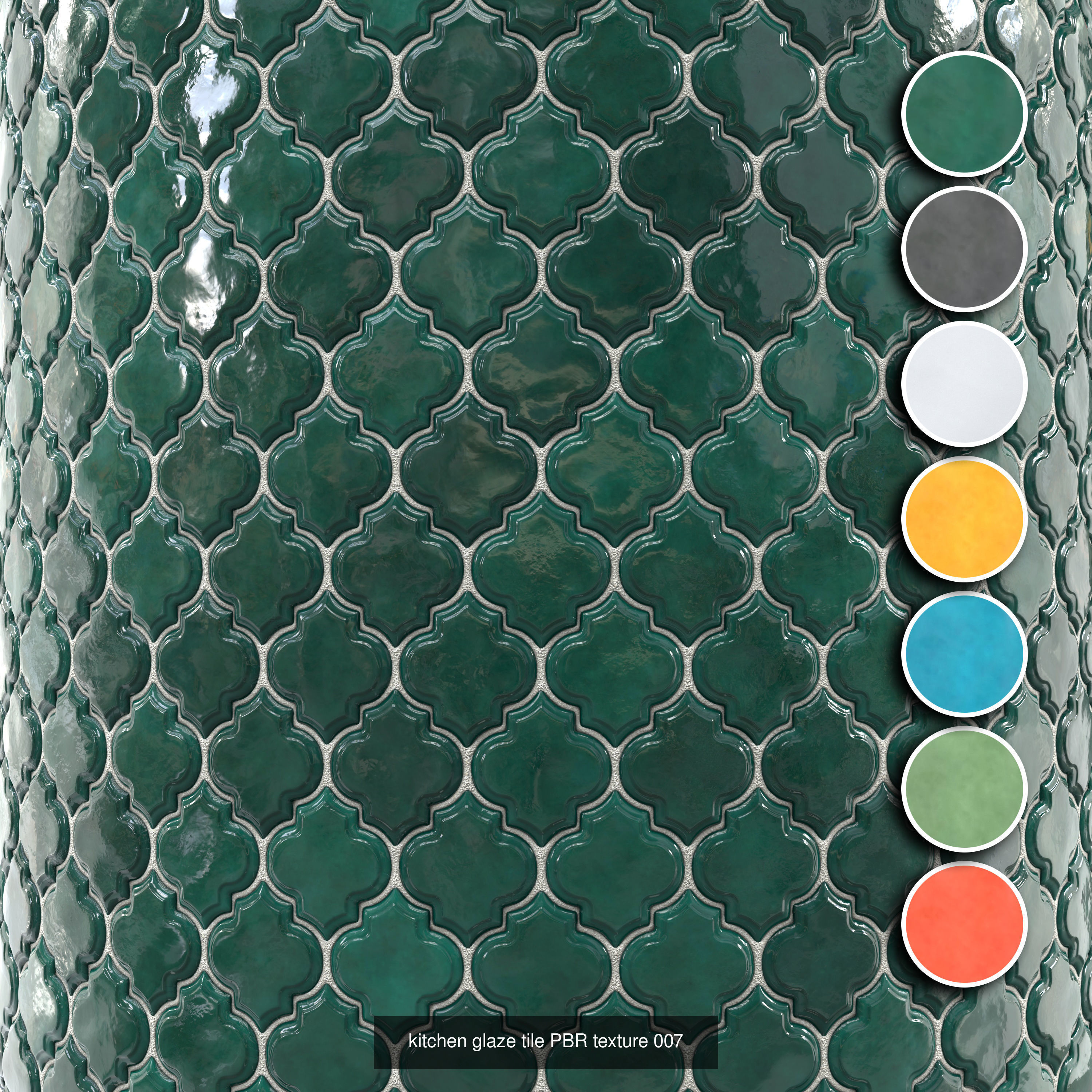 kitchen glaze tile PBR texture collection | CGTrader