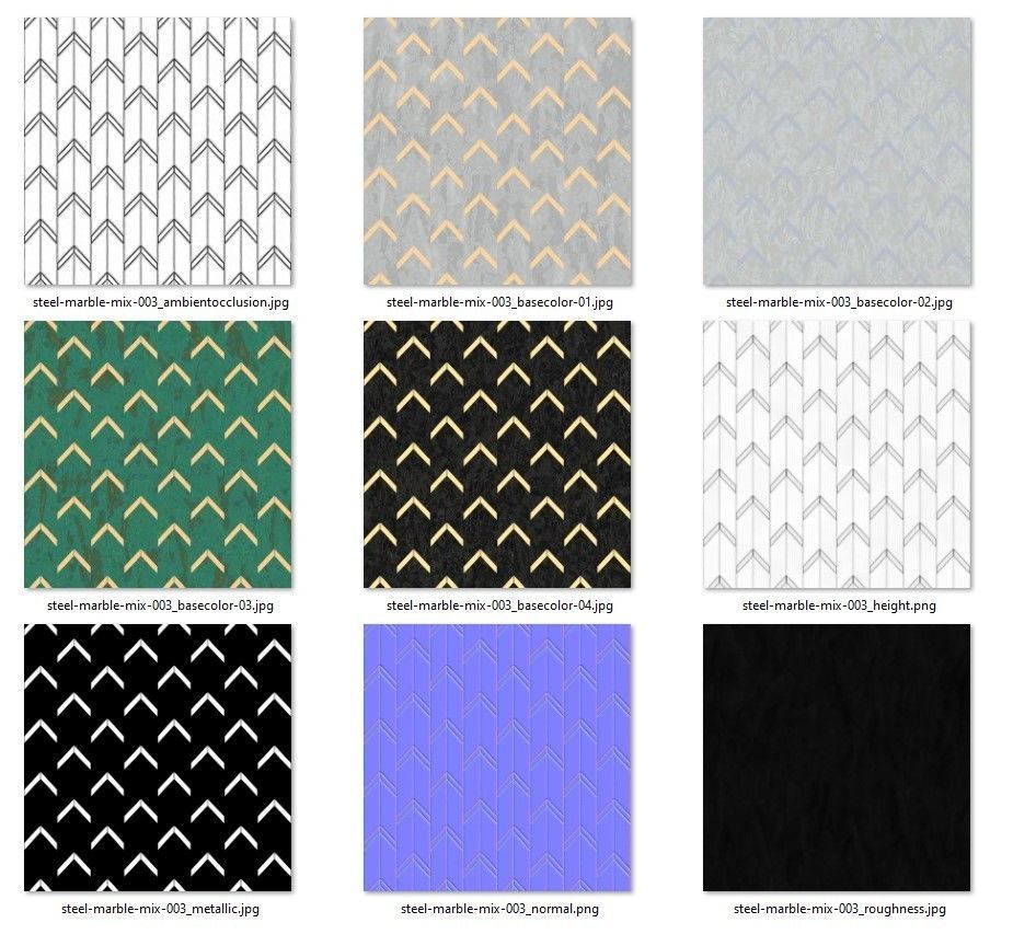 steel and marble tile PBR texture 003 Texture | CGTrader