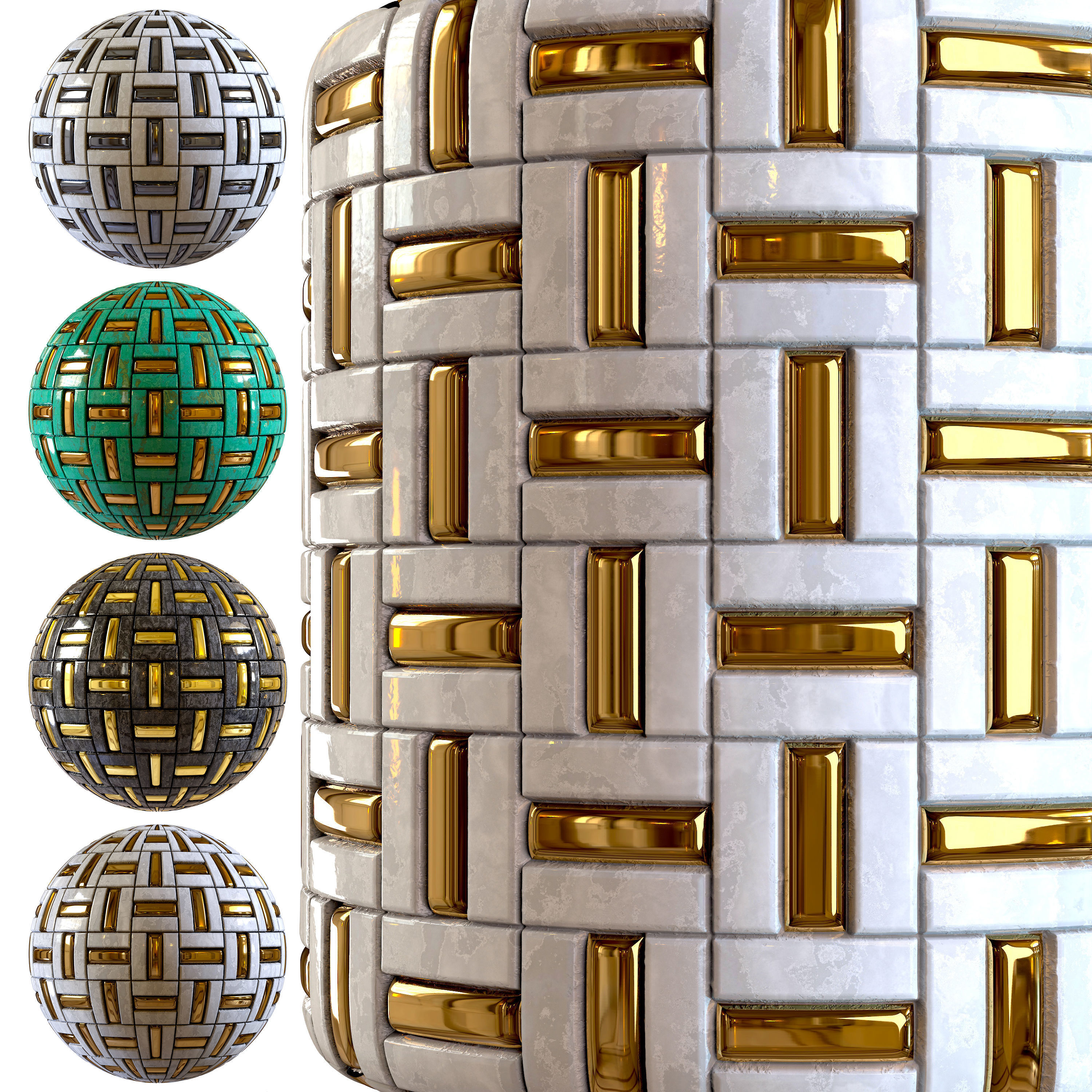 steel and marble tile PBR texture 006 Texture | CGTrader