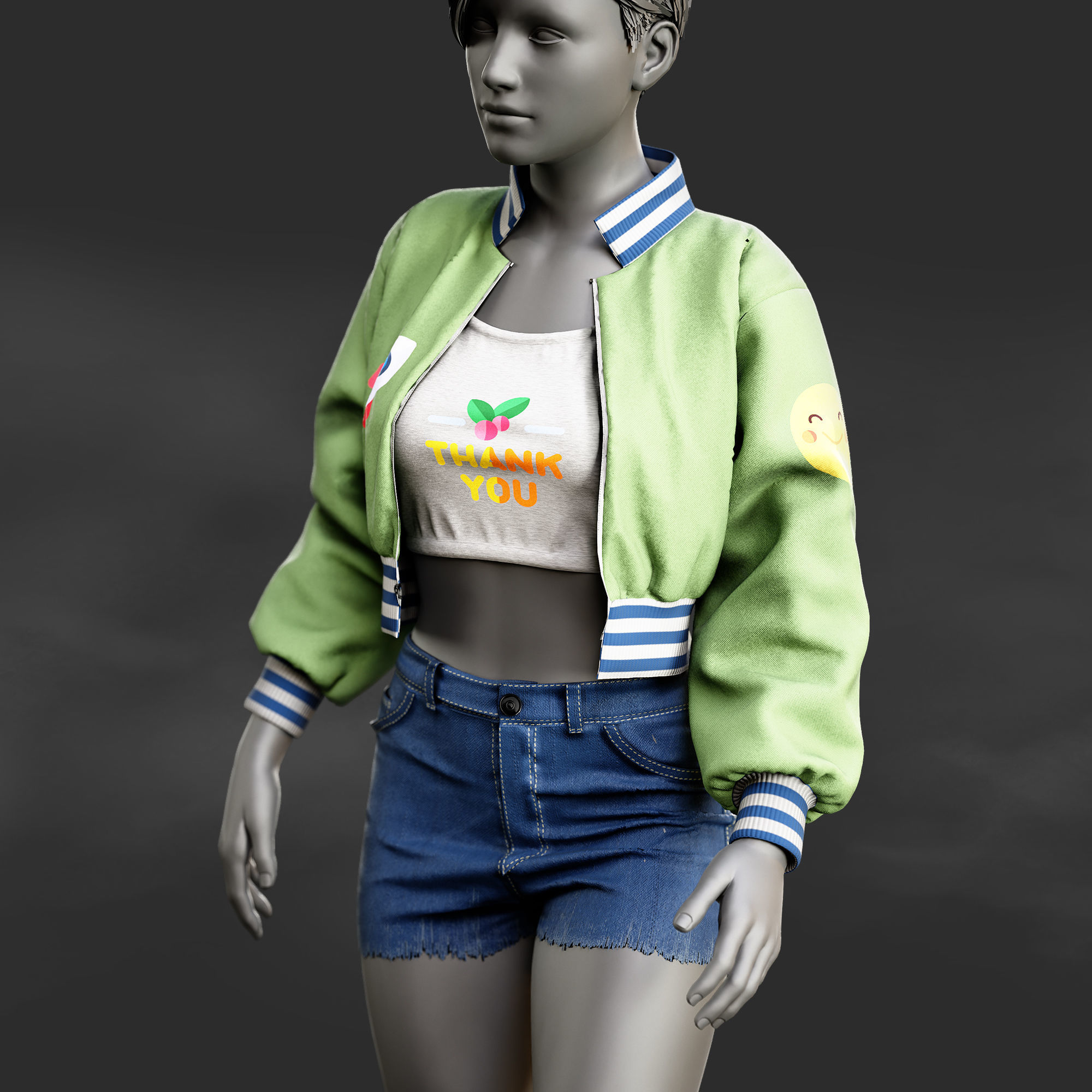 Girls Outfit 001 3D model | CGTrader