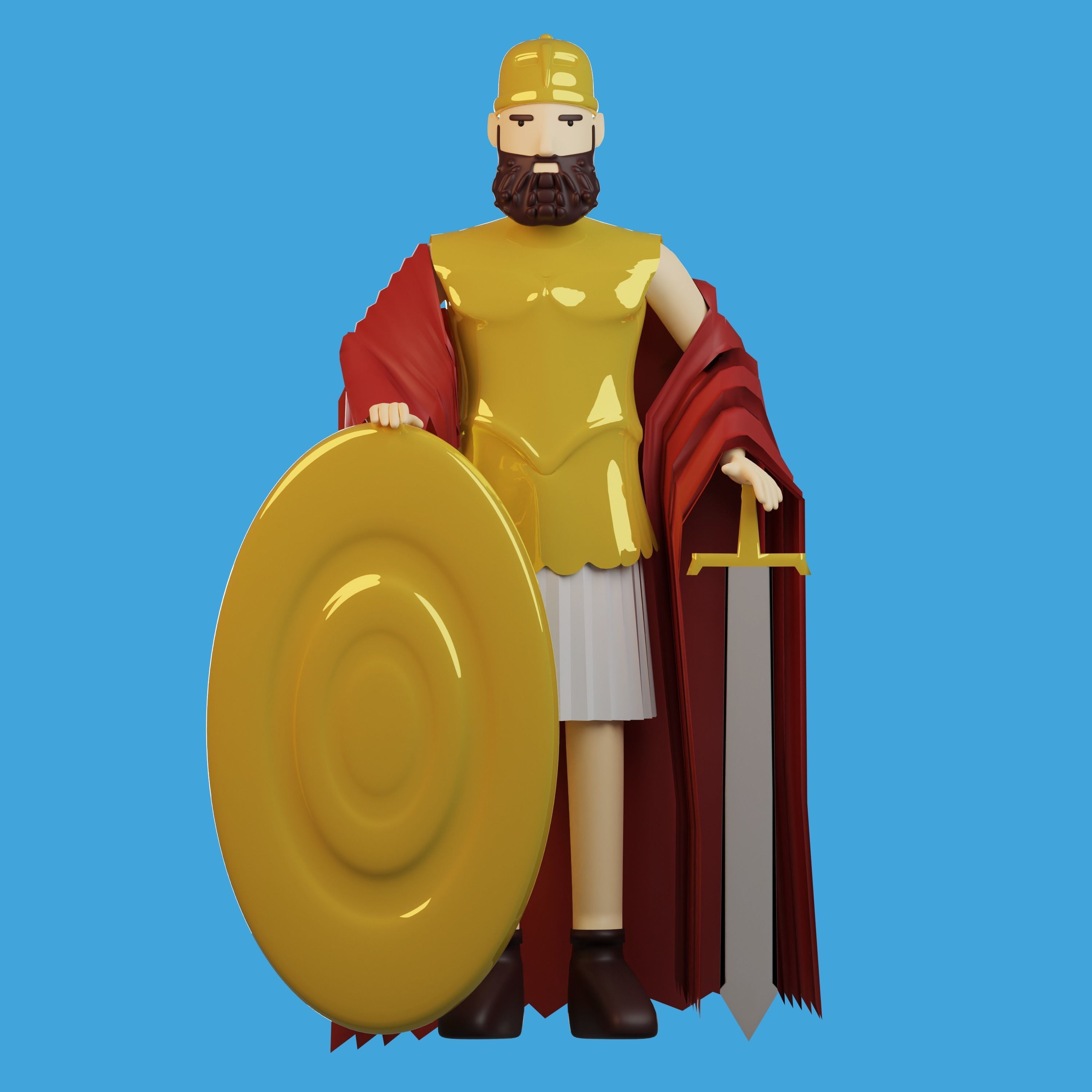 3D model knight warrior avatar low-poly fullbody icon 3D model VR / AR ...