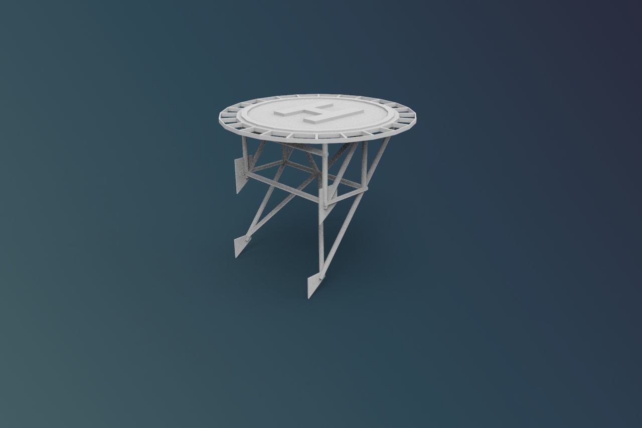 Helipad Helideck ship 3D model 3D printable | CGTrader