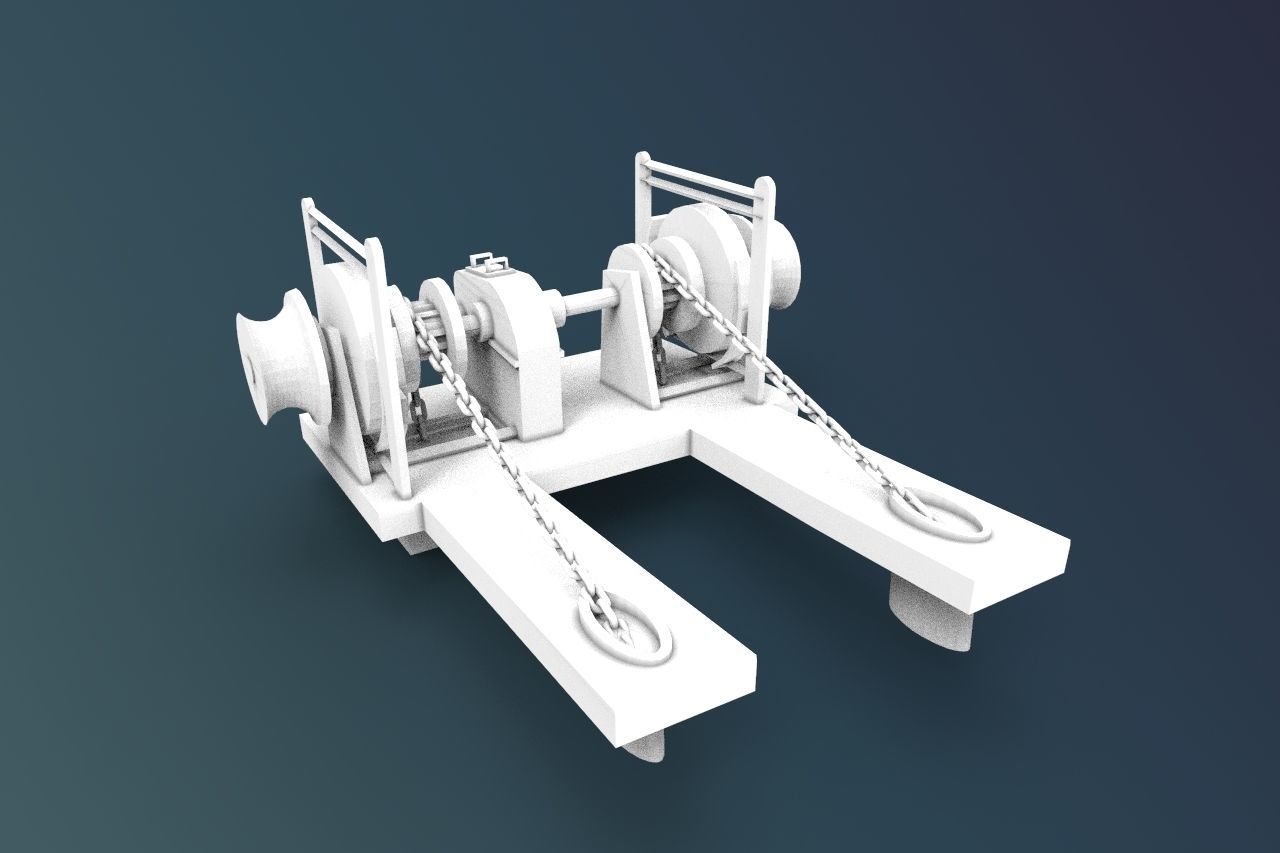 Winch Machine Ship 3D model 3D printable | CGTrader