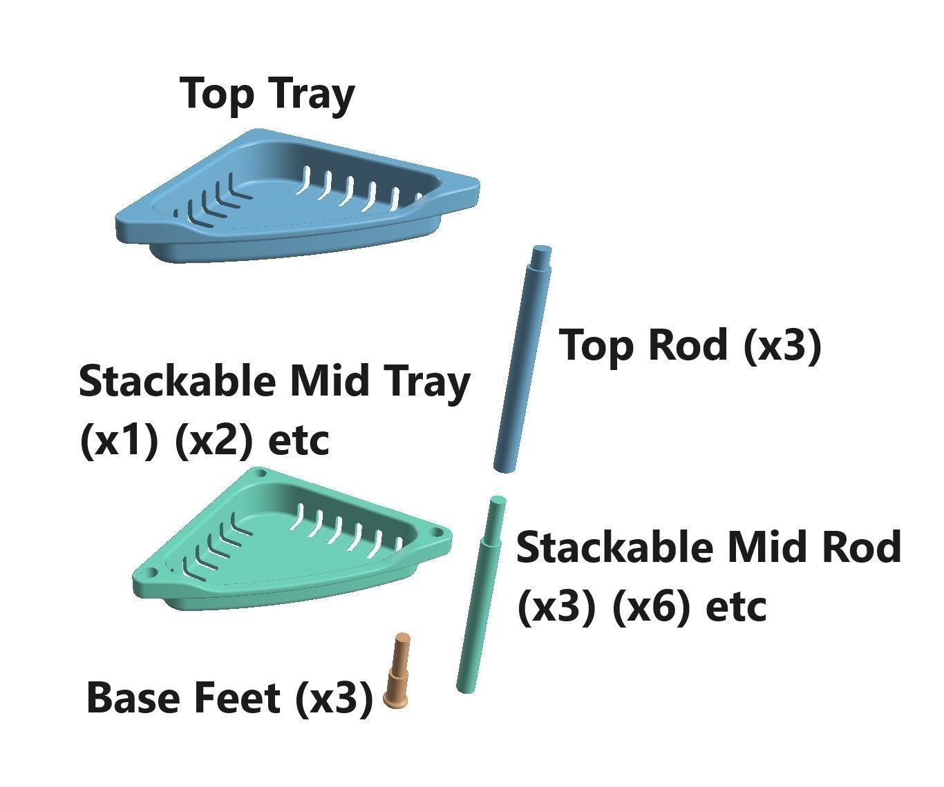Stackable Corner Shelf Unit 3D model 3D printable | CGTrader