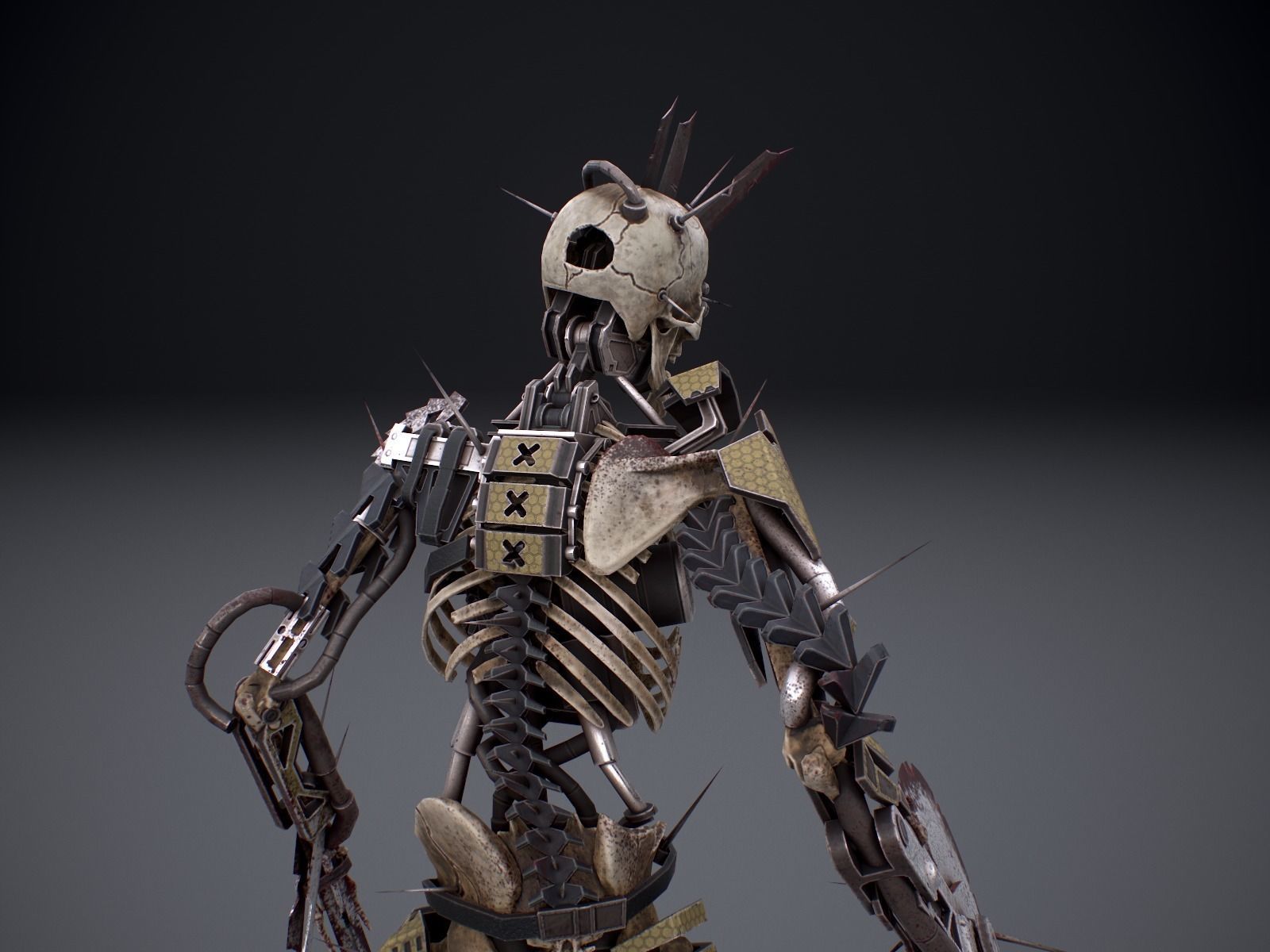 Mechanical monster skeleton lowpoly gameready monster model free VR ...