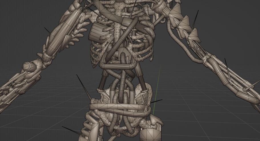 Mechanical monster skeleton lowpoly gameready monster model free VR ...