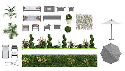 FLOOR PLAN 2d furniture top view 3D render realistic part 3 3D model ...