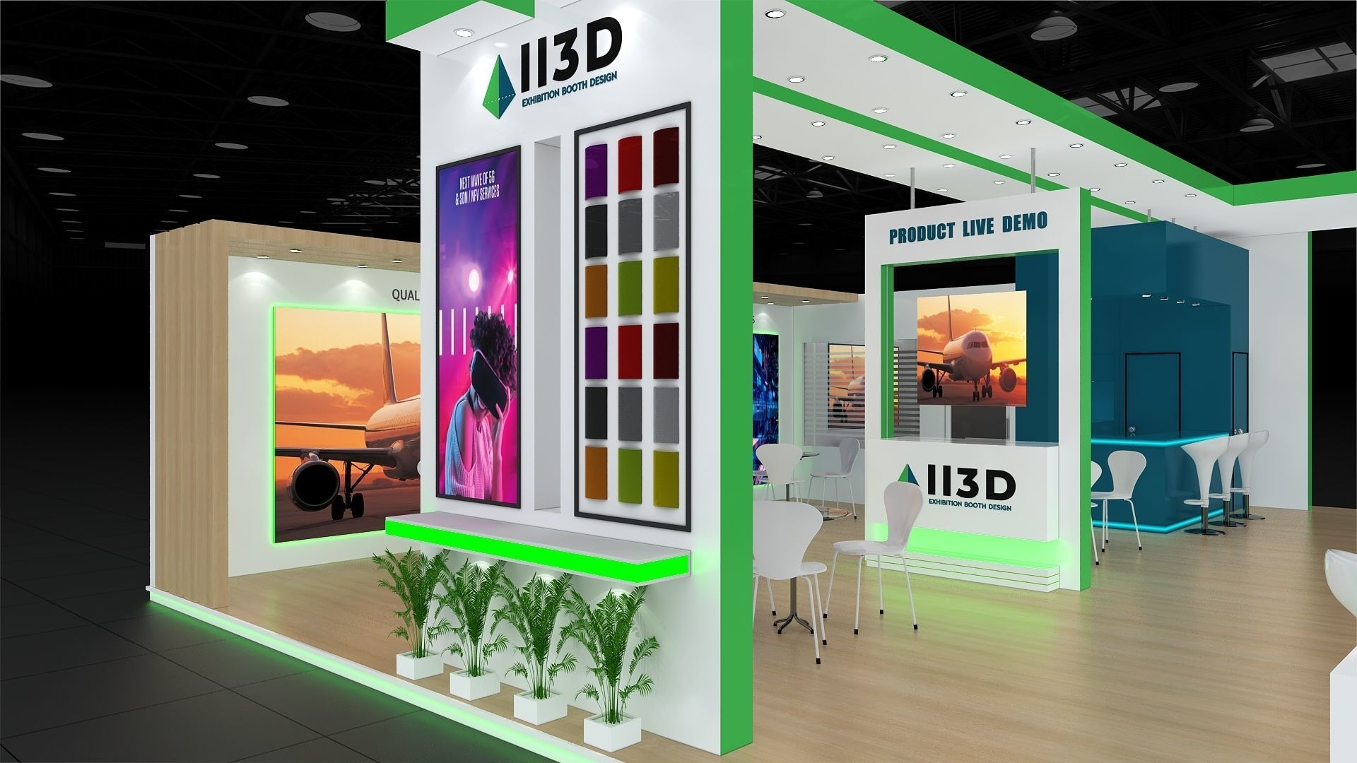 Exhibition Stand Stall Three Side Open 11X7 3D model | CGTrader