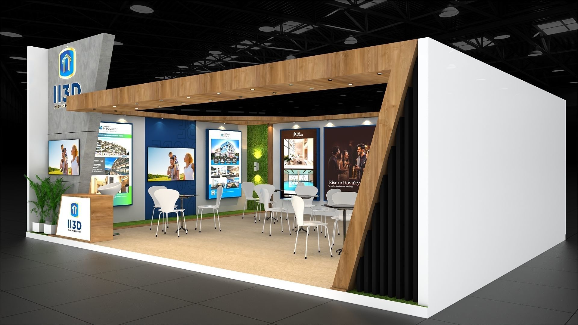 Exhibition Stand Stall One Side Open 8X5 3D model | CGTrader