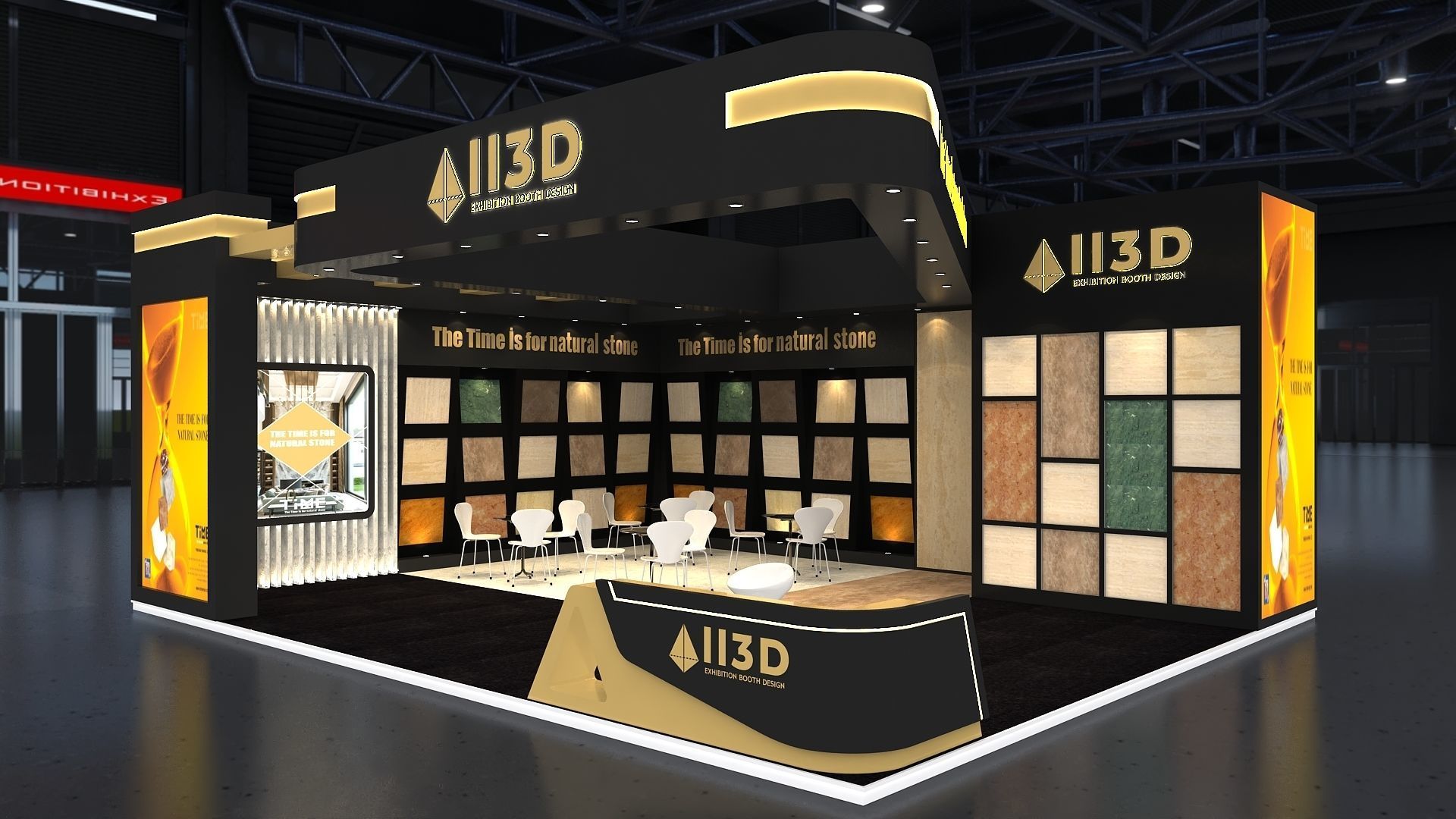 Exhibition Stand Stall Two Side Open 9X7 3D model | CGTrader