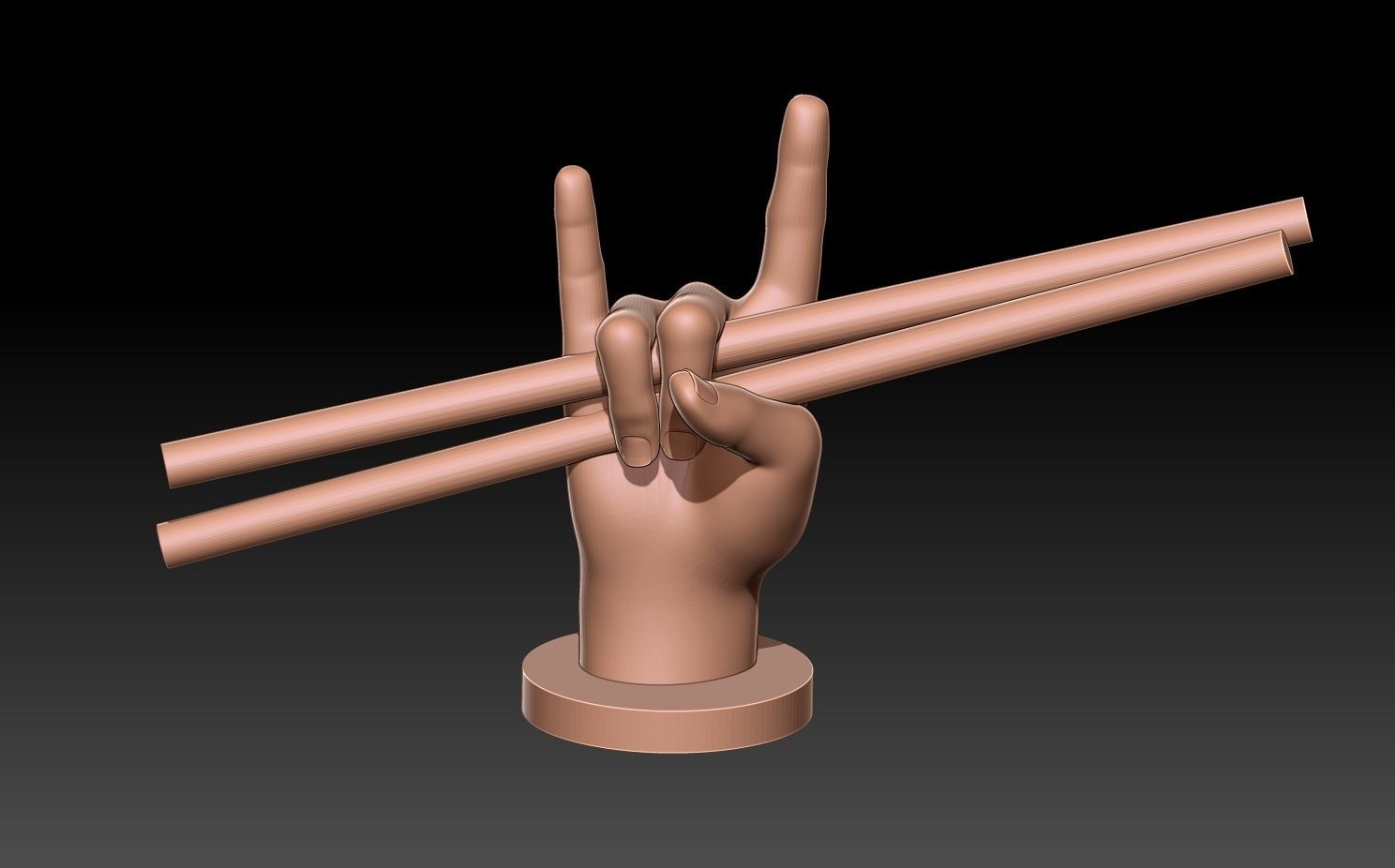 The drumstick holder hand 3D model 3D printable | CGTrader