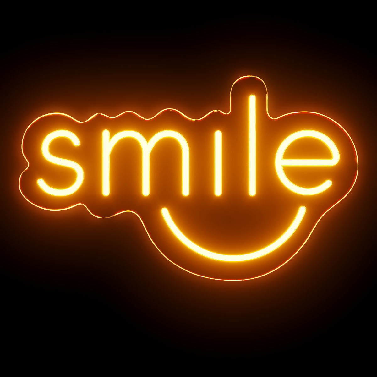 Smile Neon Sign 3D model | CGTrader