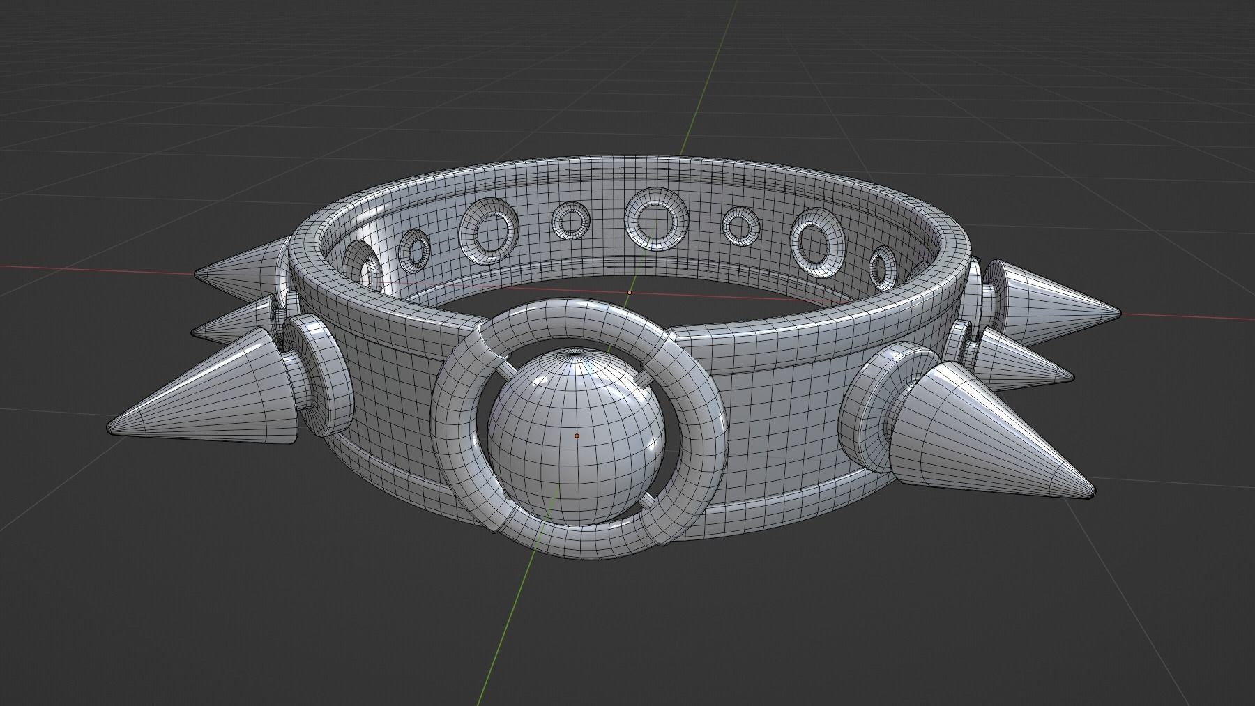 Cyberpunk Accessories Spike Choker Necklace 3D model | CGTrader