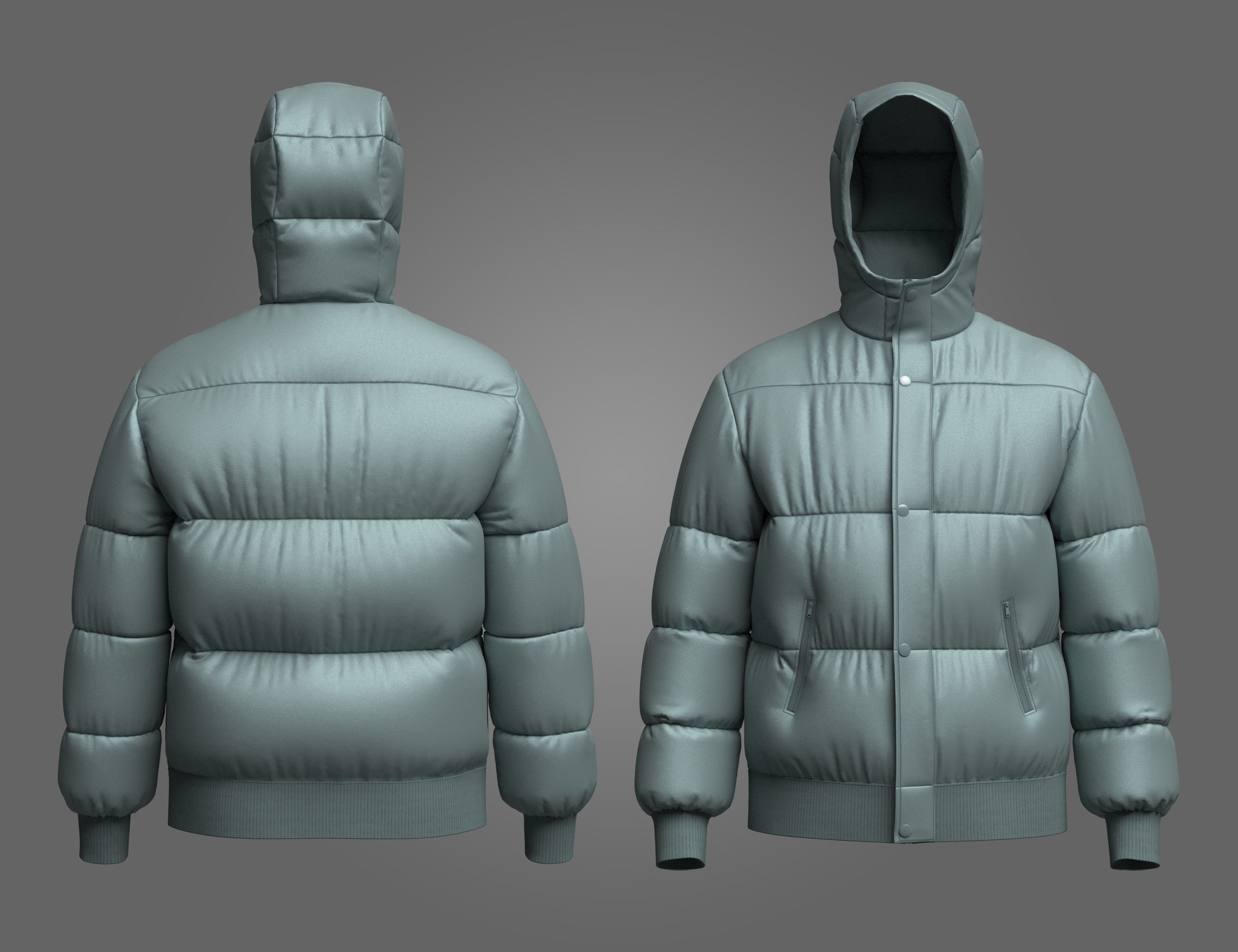 Mens Puffer Jacket 3D model | CGTrader