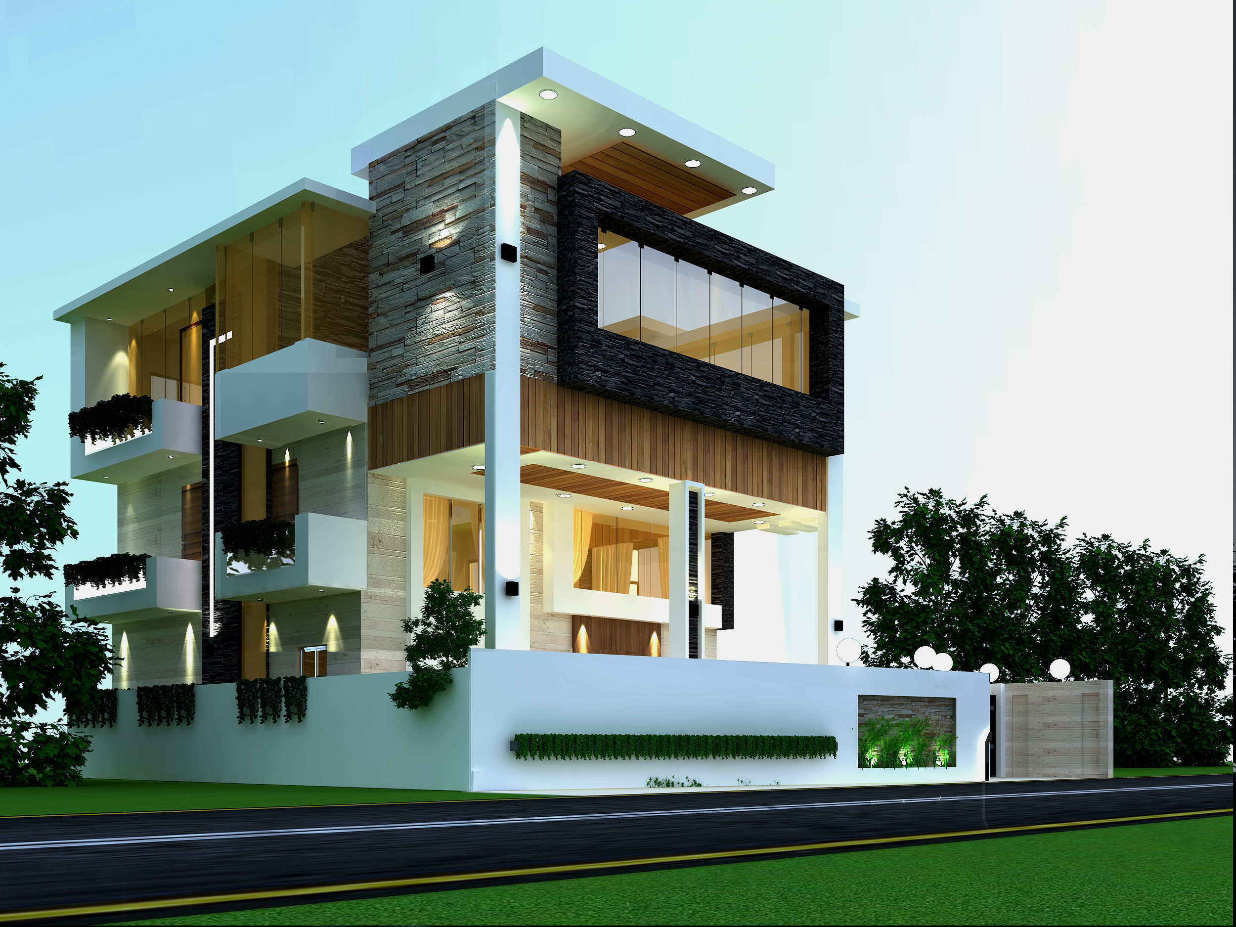 A LUXURY EXTERIOR DESIGN 3D model | CGTrader