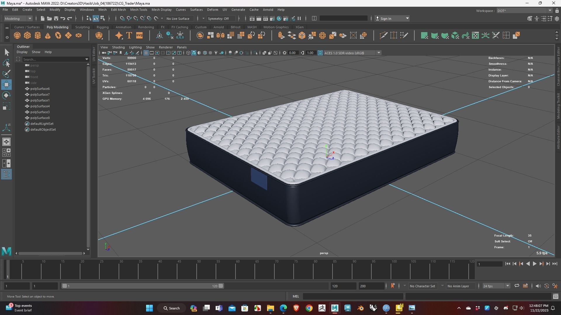3D model Mattress Low Poly 3D Model for WebGL Ready VR / AR / low-poly | CGTrader