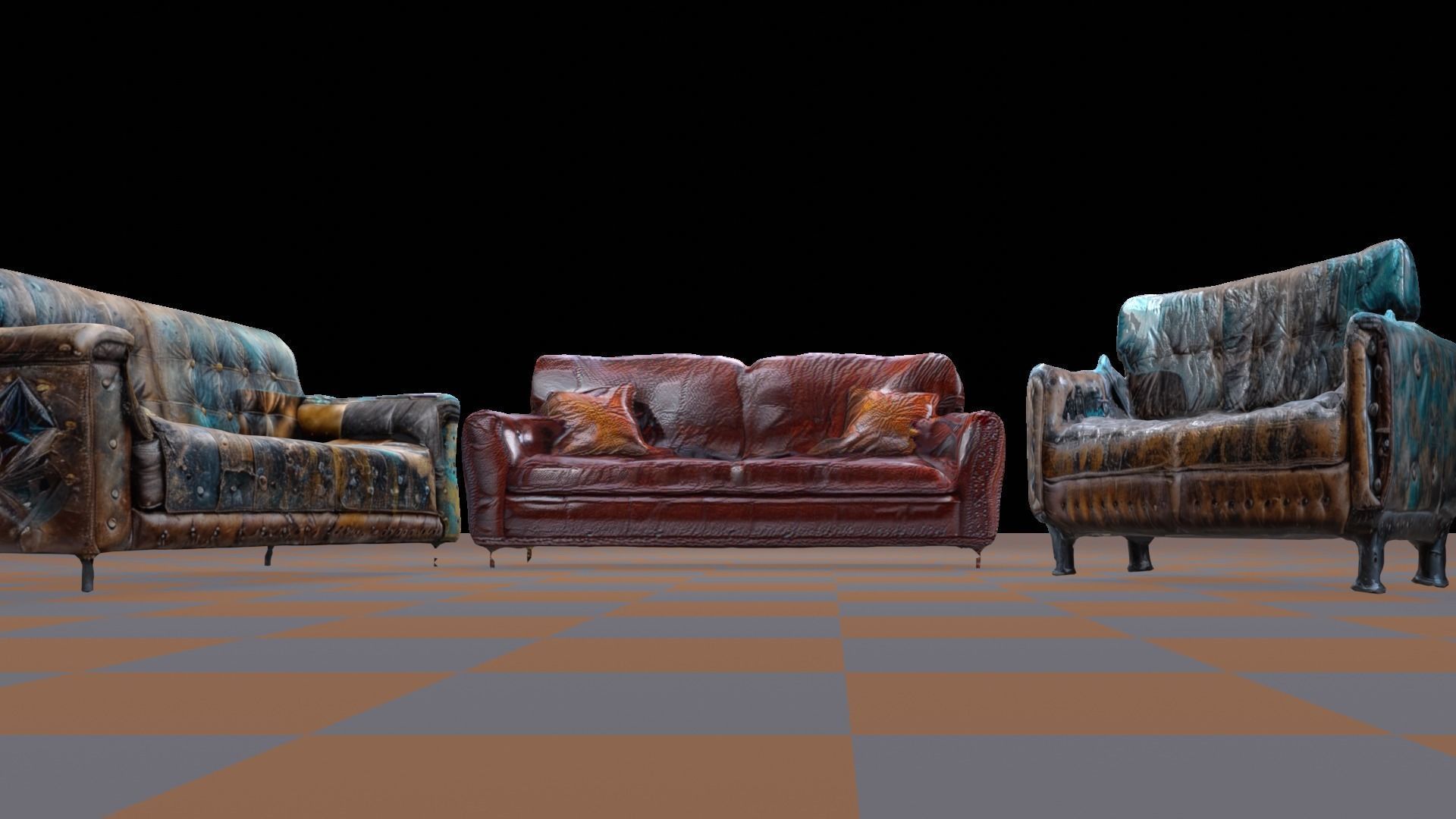 Steampunk Couch Pack free VR / AR / low-poly 3D model | CGTrader