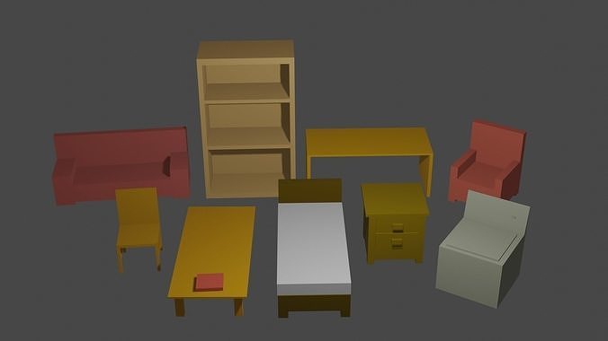 Basic Furniture Pack free VR / AR / low-poly 3D model | CGTrader