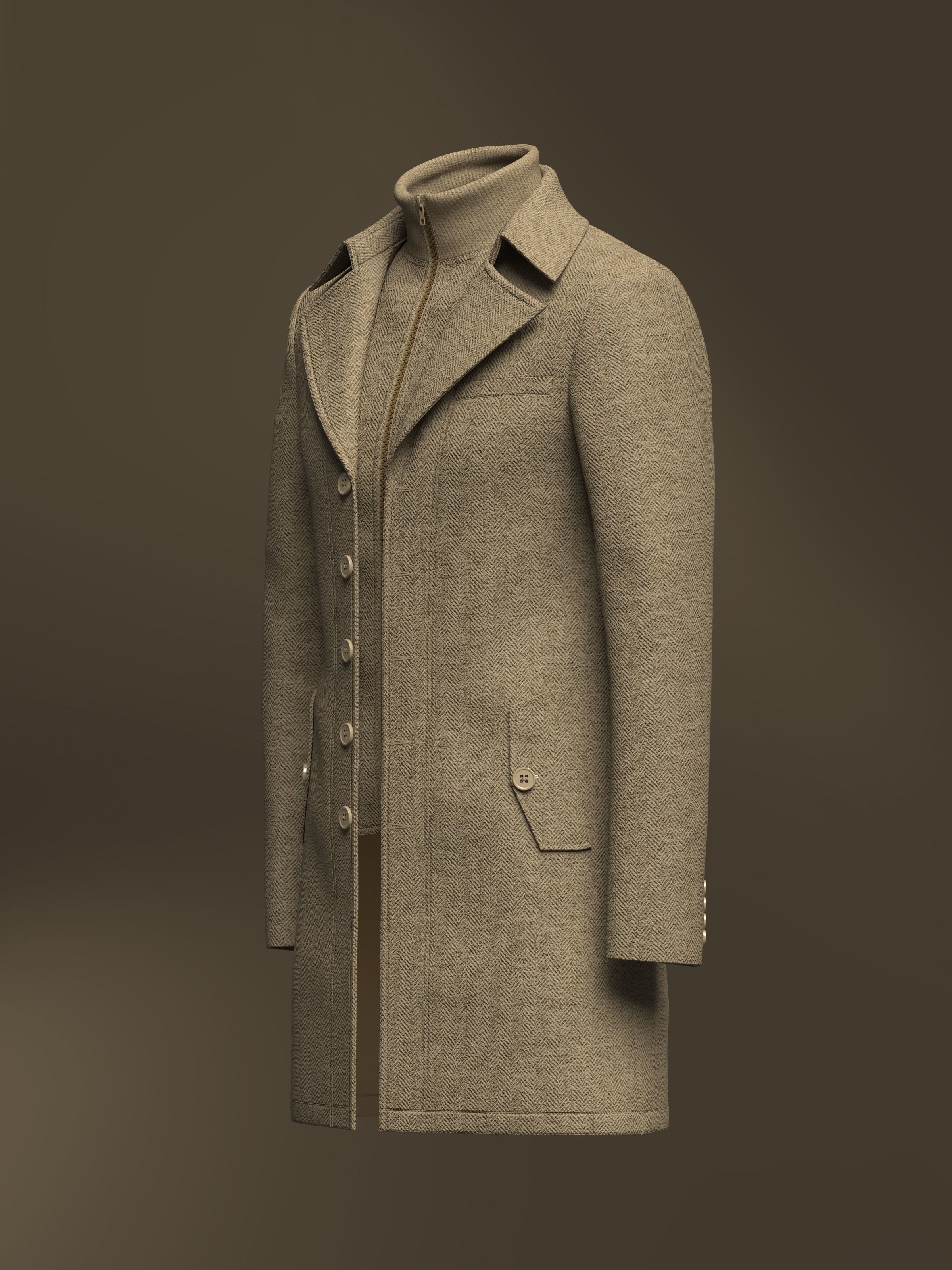 Trench Coat Man 3D model | CGTrader