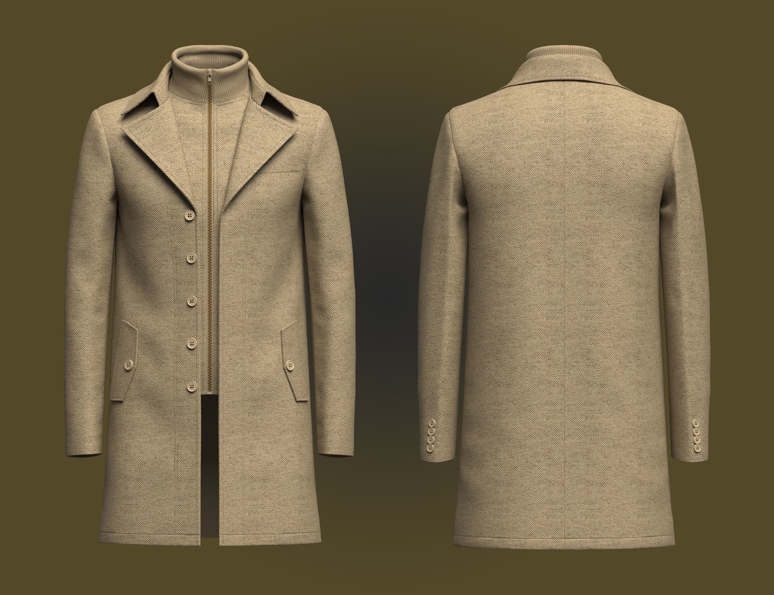 Trench Coat Man 3D model | CGTrader