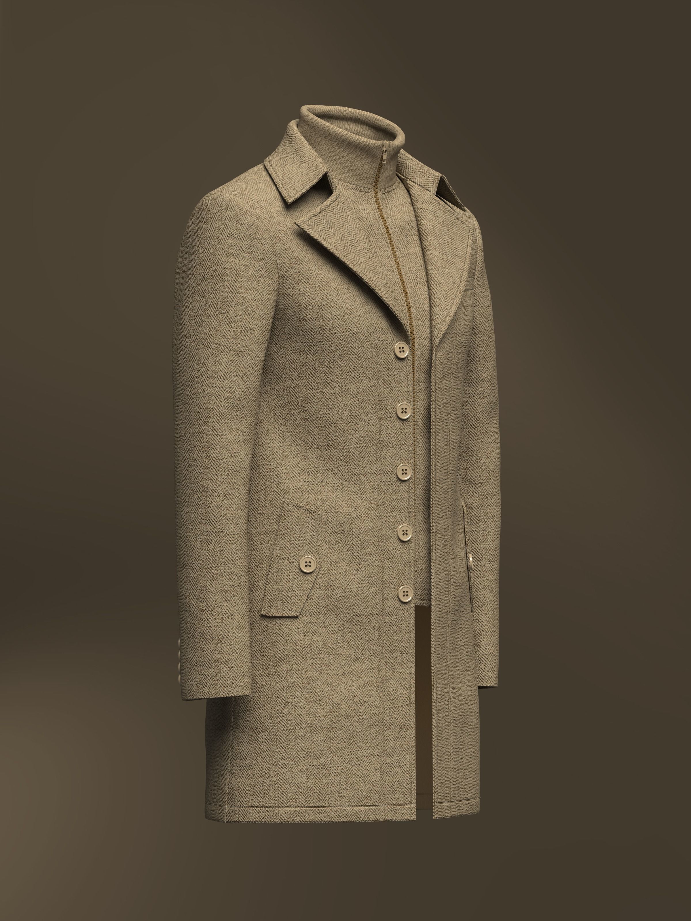 Trench Coat Man 3D model | CGTrader