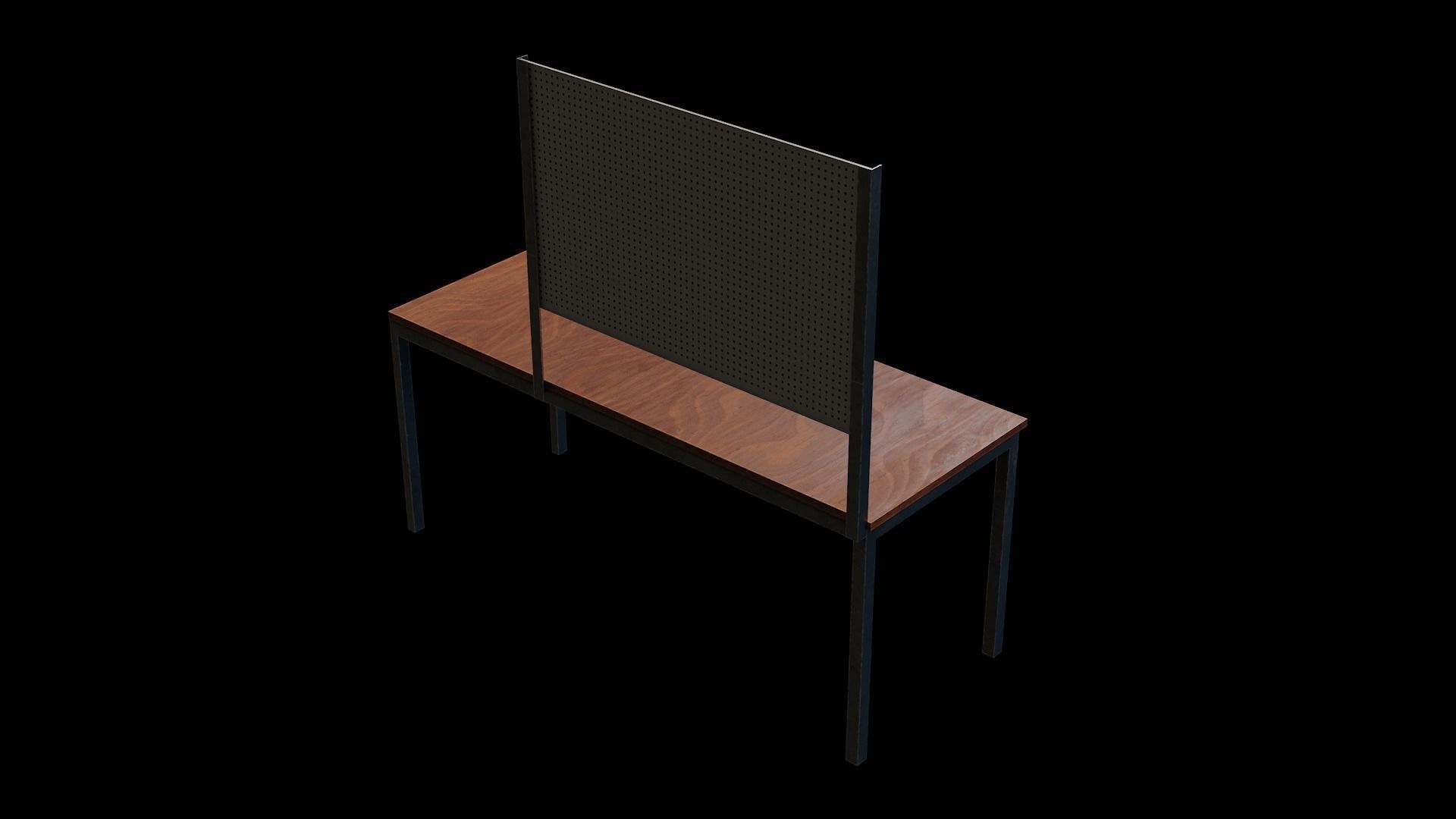3D model Garage Workbench Table with Pegboard VR / AR / low-poly | CGTrader